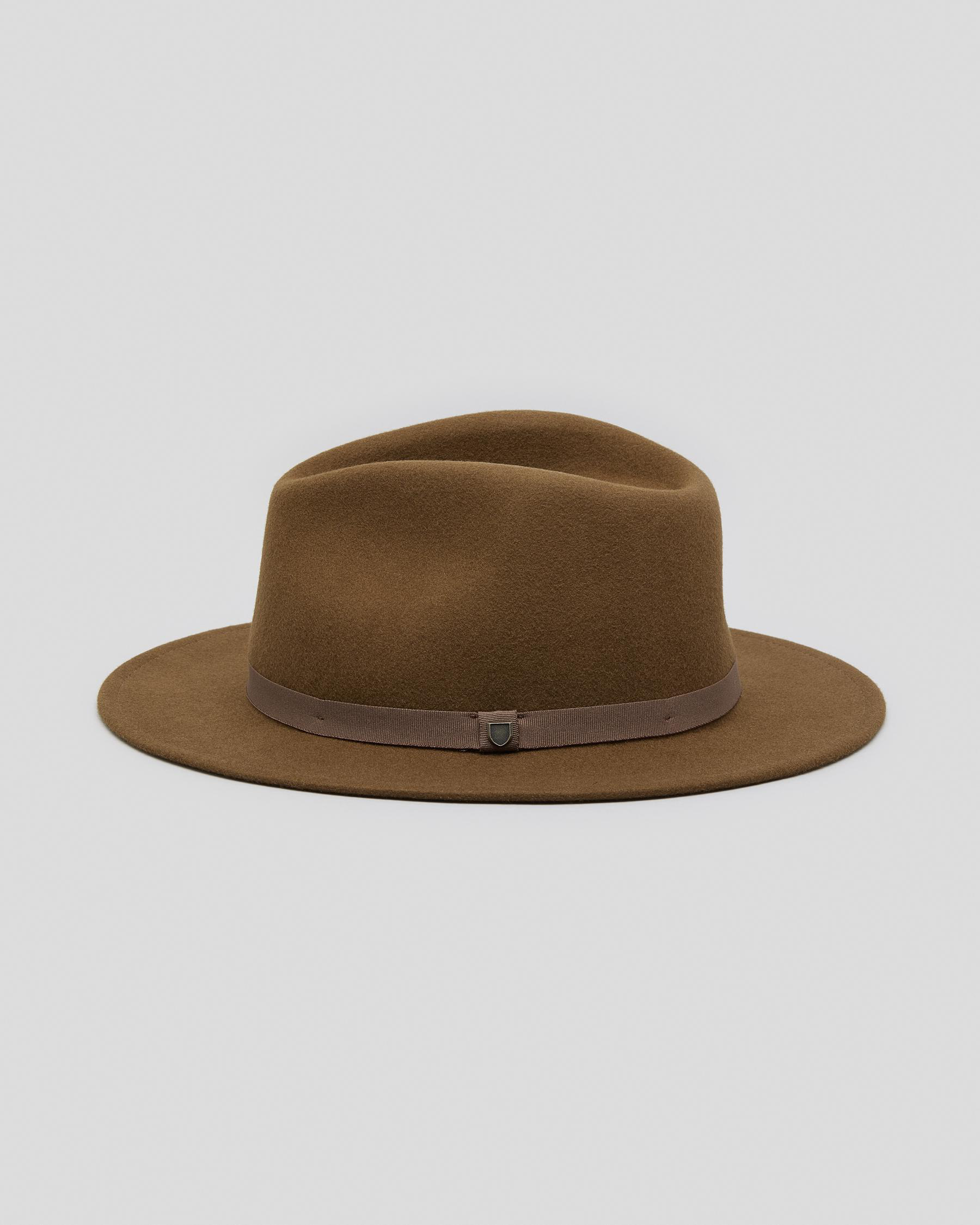 Shop Brixton Messer Packable Felt Hat In Coffee - Fast Shipping & Easy ...