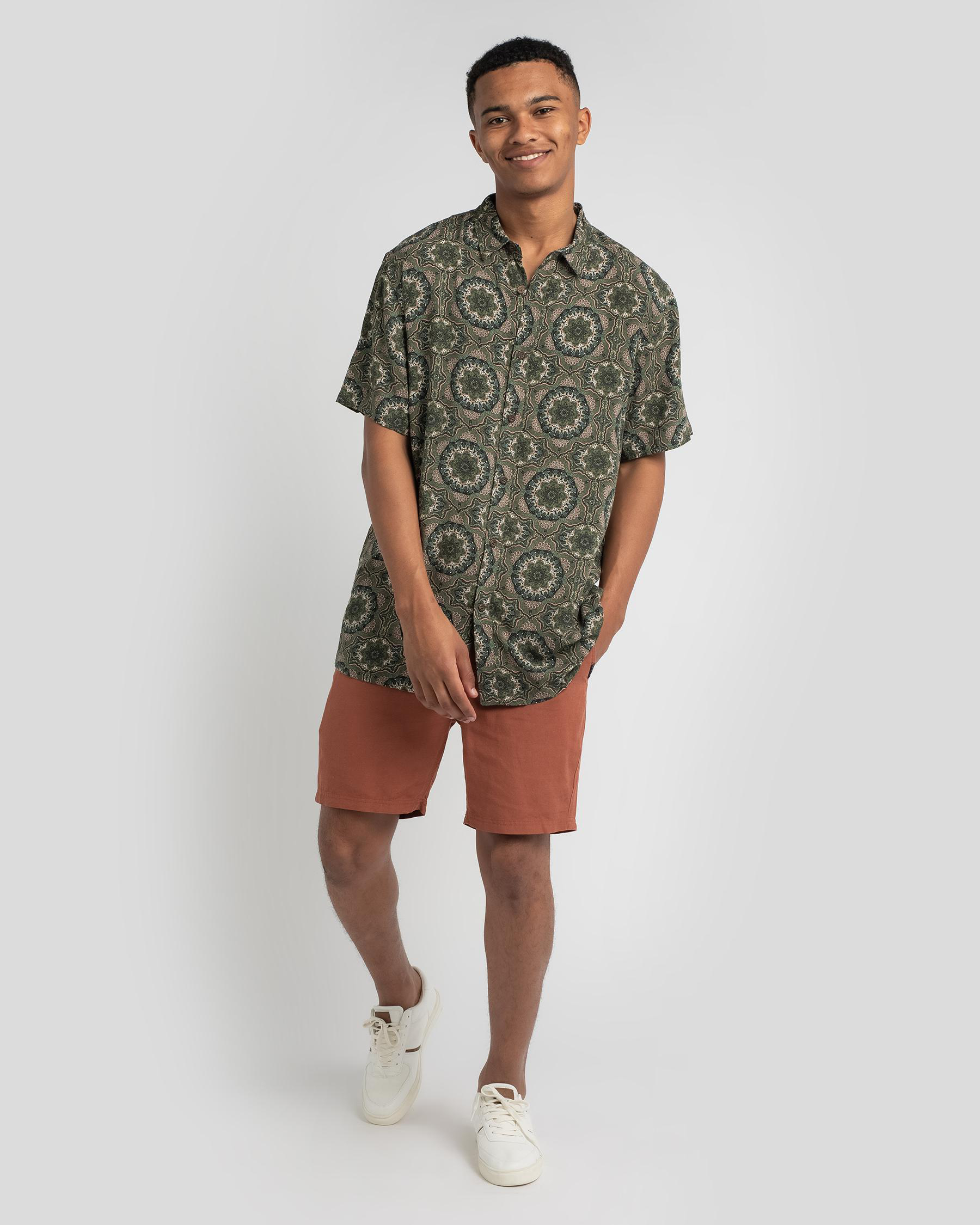 Shop Rusty Overtone Elastic Shorts In Bombay Brown - Fast Shipping ...