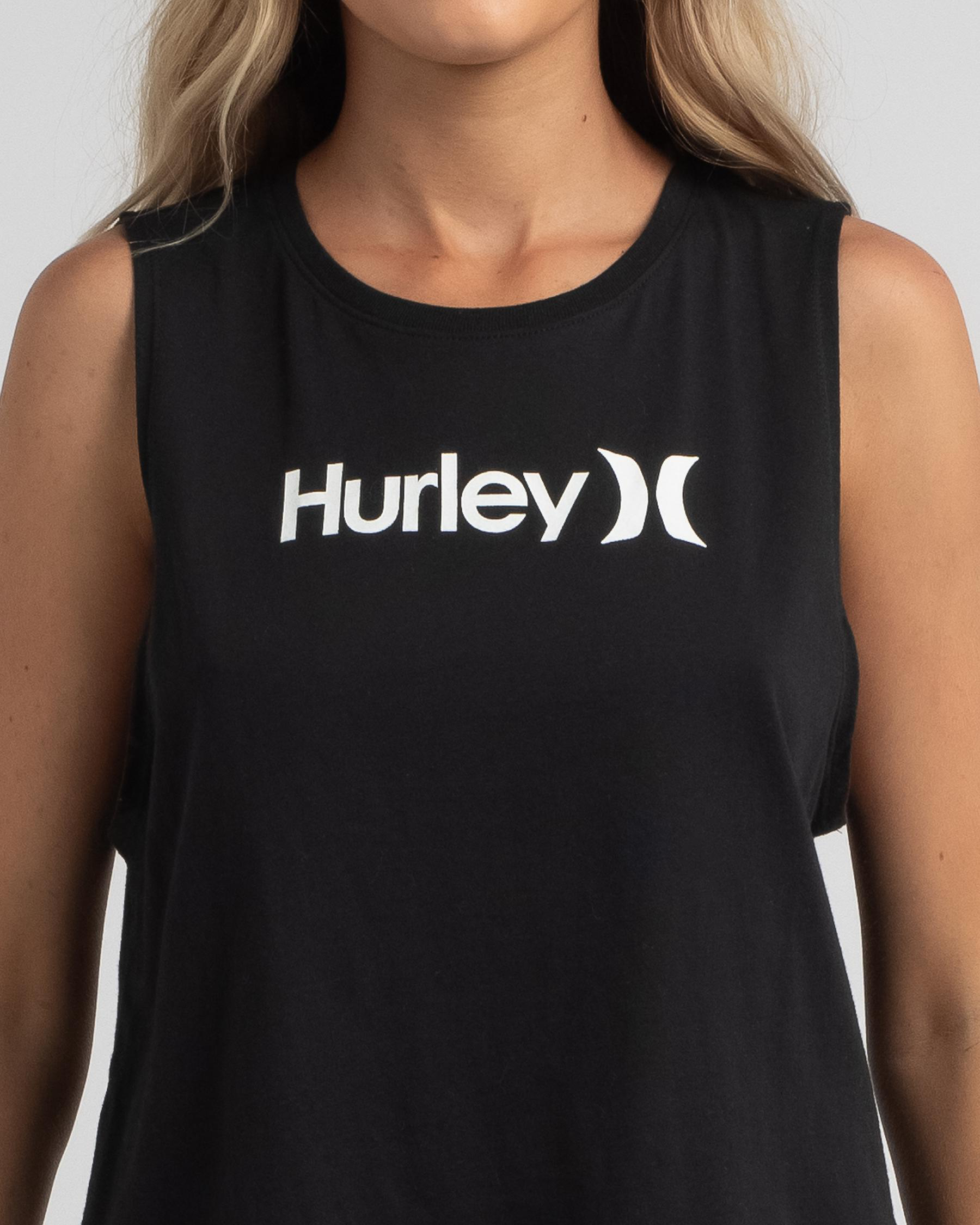 Shop Hurley One And Only Muscle Tank Top In Caviar - Fast Shipping ...