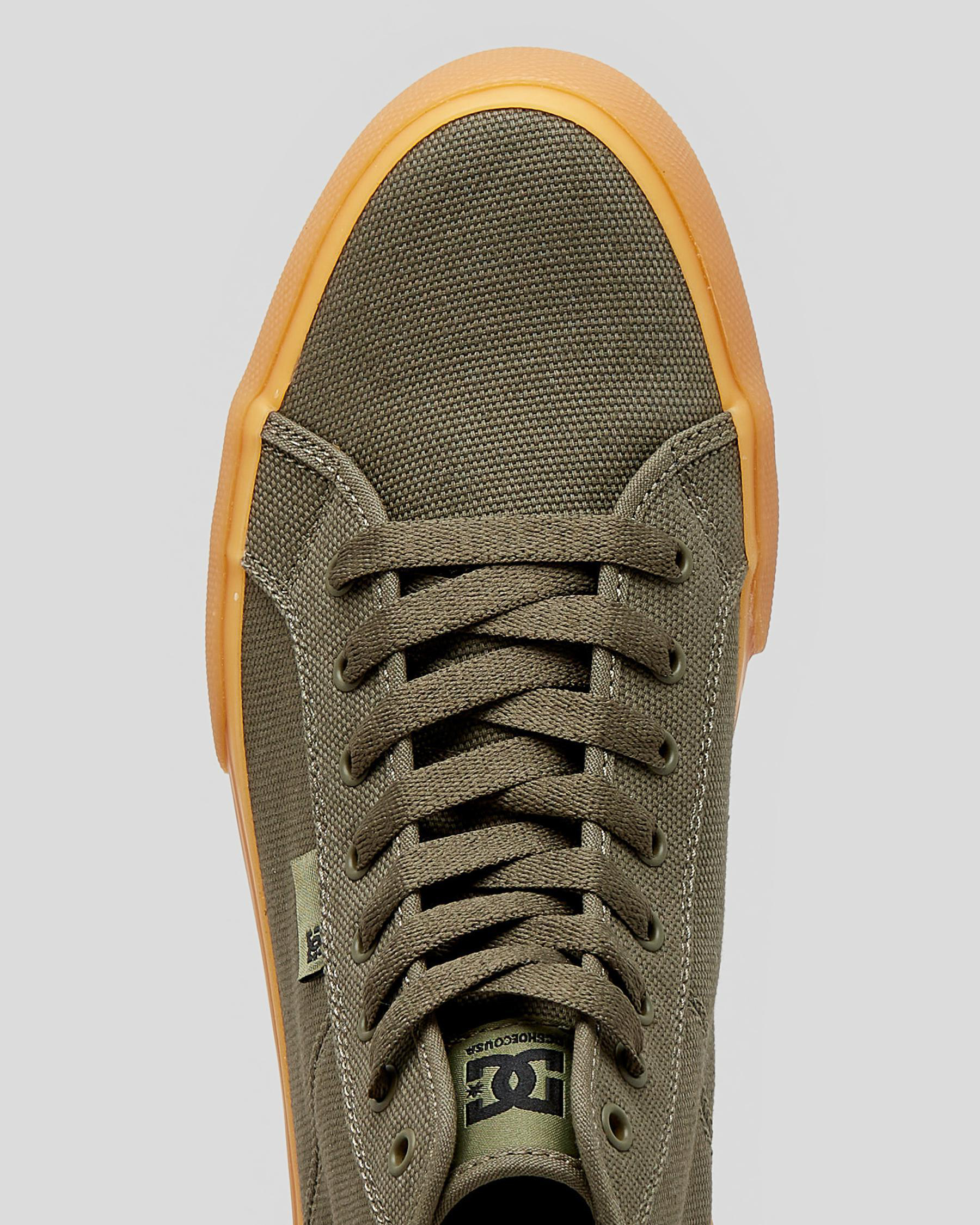 Shop DC Shoes Manual Hi TXSE Shoes In Olive Green - Fast Shipping ...