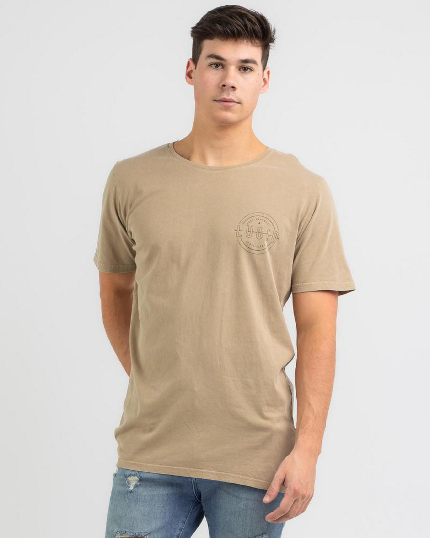 Shop Lucid Round Up T-Shirt In Sand Acid - Fast Shipping & Easy Returns ...