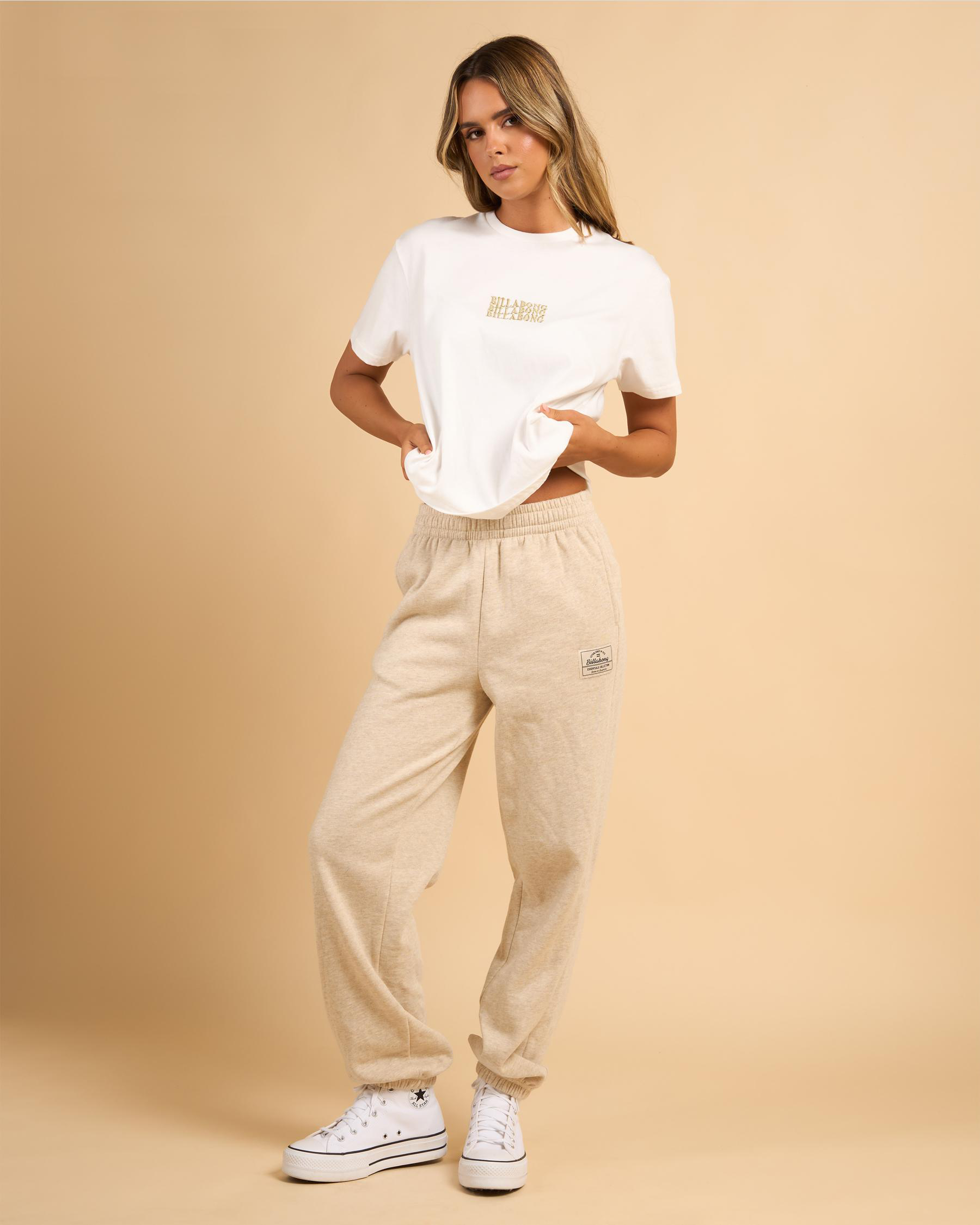 Shop Billabong That Life Track Pants In Oatmeal - Fast Shipping & Easy ...