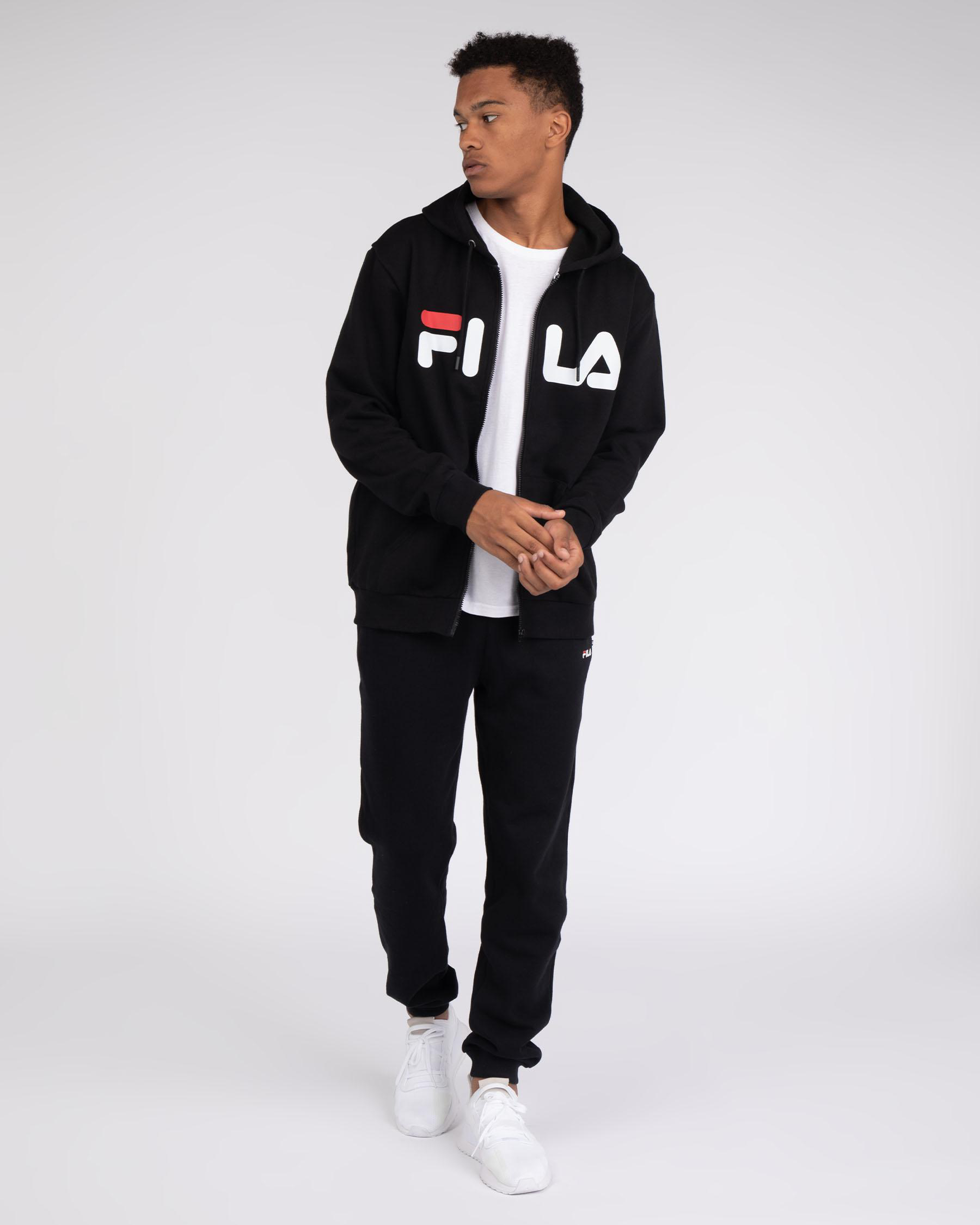 Shop Fila Classic Hooded Jacket In Black - Fast Shipping & Easy Returns ...