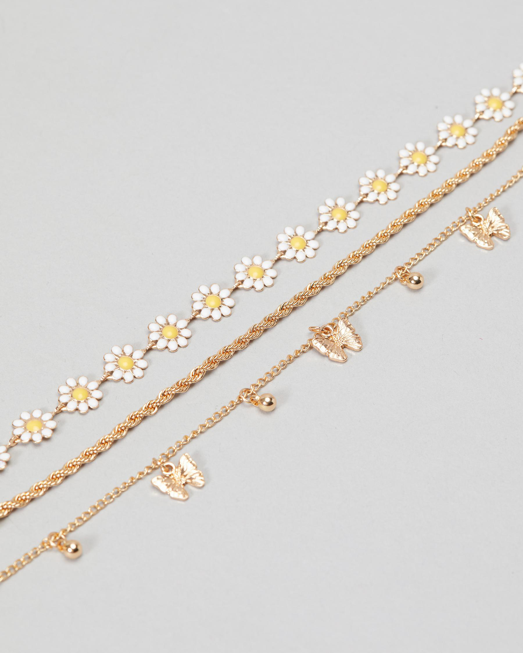 Shop Karyn In LA Spring Anklet Pack In Shiny Light Gold - Fast Shipping ...
