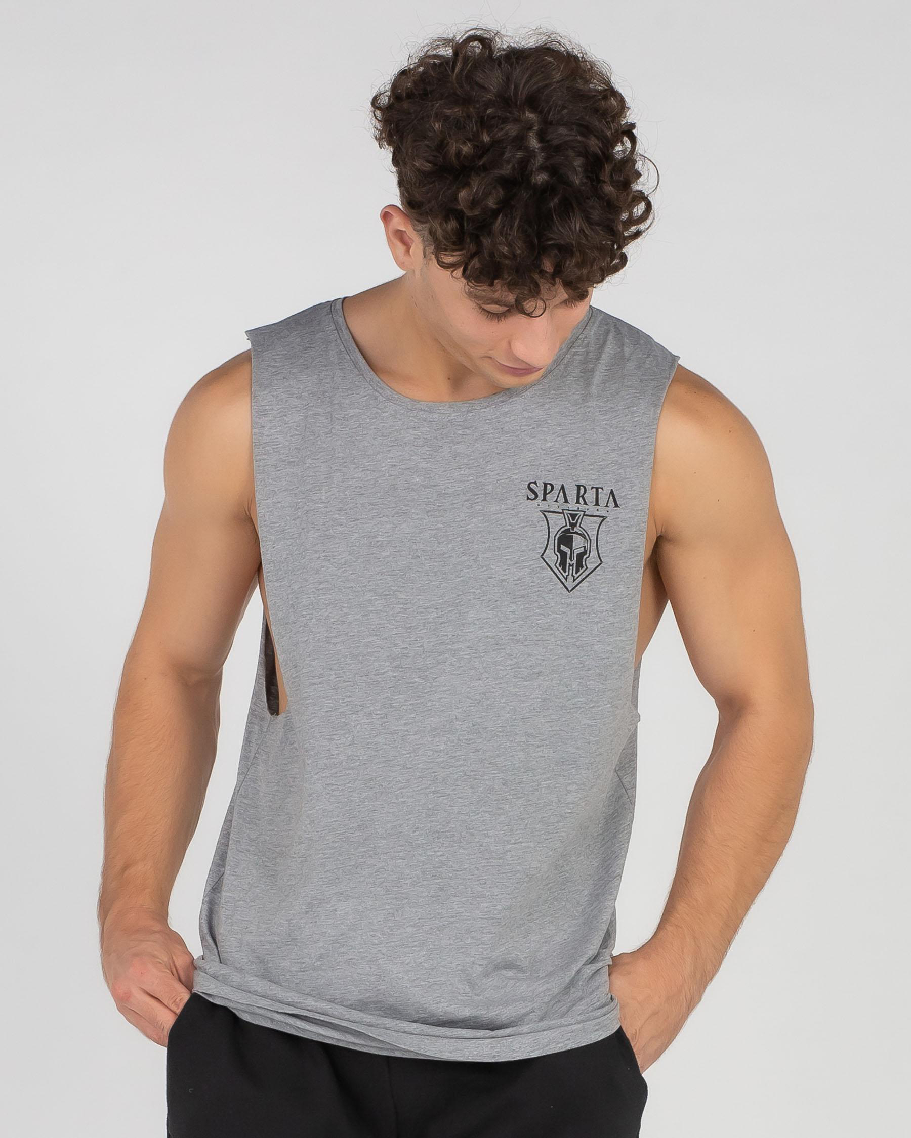 Shop Sparta Grail Muscle Tank In Lt Grey Marle - Fast Shipping & Easy ...