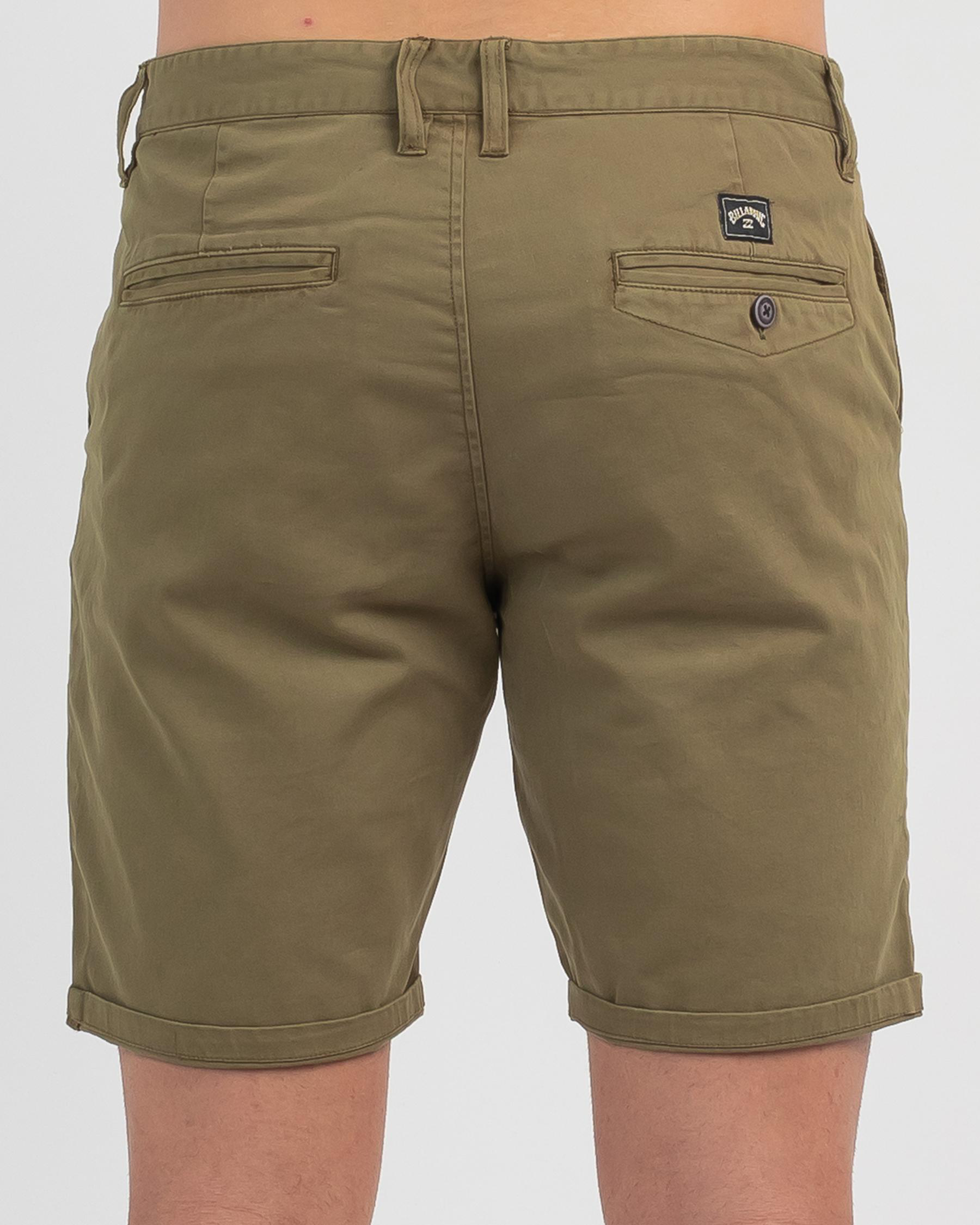 Shop Billabong Wave Wash Twill Walk Shorts In Lt Military - Fast ...