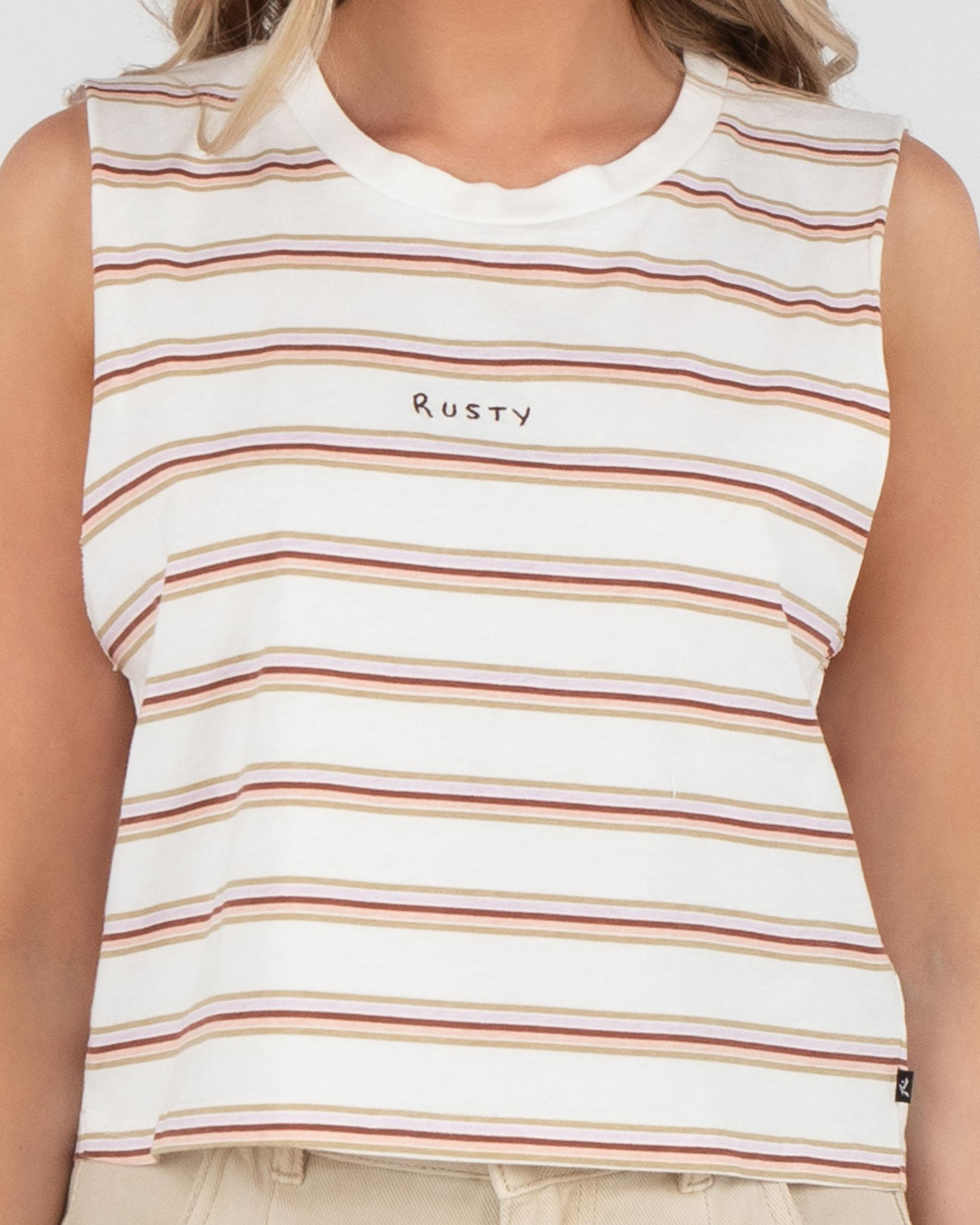 Shop Rusty Throwback Tank Top In White - Fast Shipping & Easy Returns ...