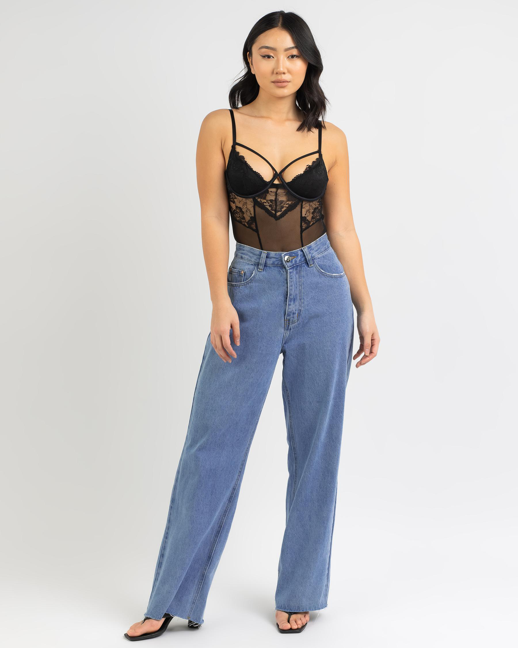 Shop Luvalot Hideaway Lace Bodysuit In Black - Fast Shipping & Easy Returns - City Beach Australia