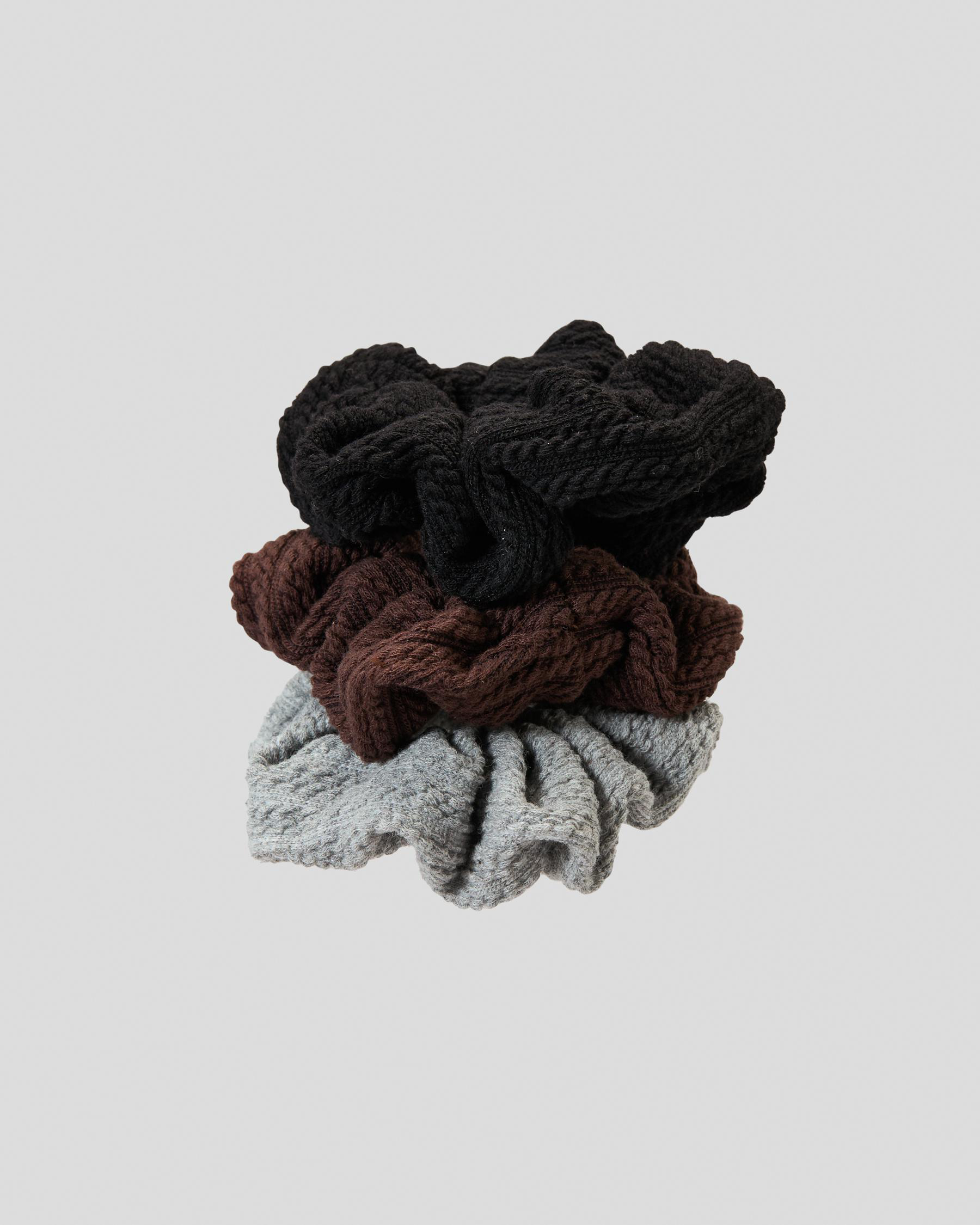 Shop Karyn In LA Demi Scrunchie Pack In Chocolate/stone/black - Fast ...