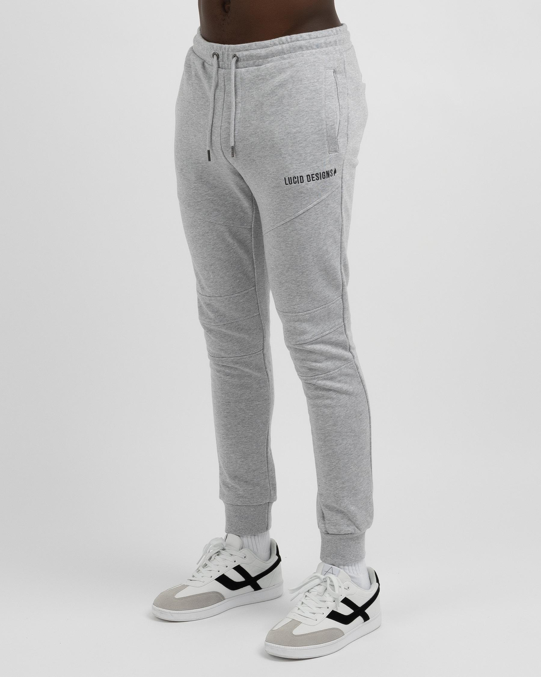 Shop Lucid Dominate Track Pants In Light Grey Marle - Fast Shipping ...