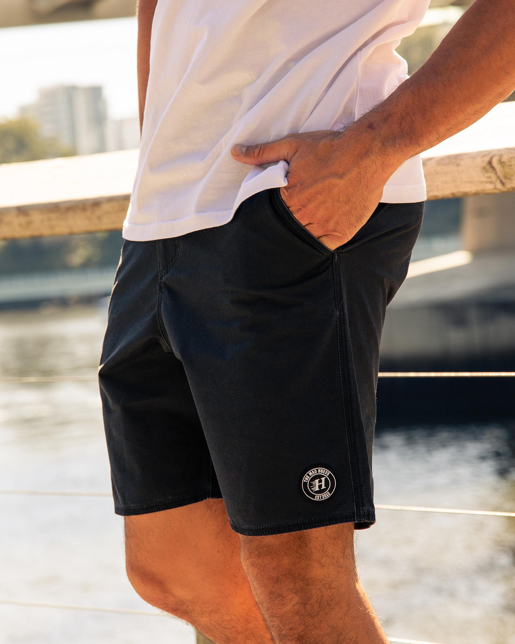 Shop The Mad Hueys Fusion 2 Hybrid Shorts In Black - Fast Shipping ...