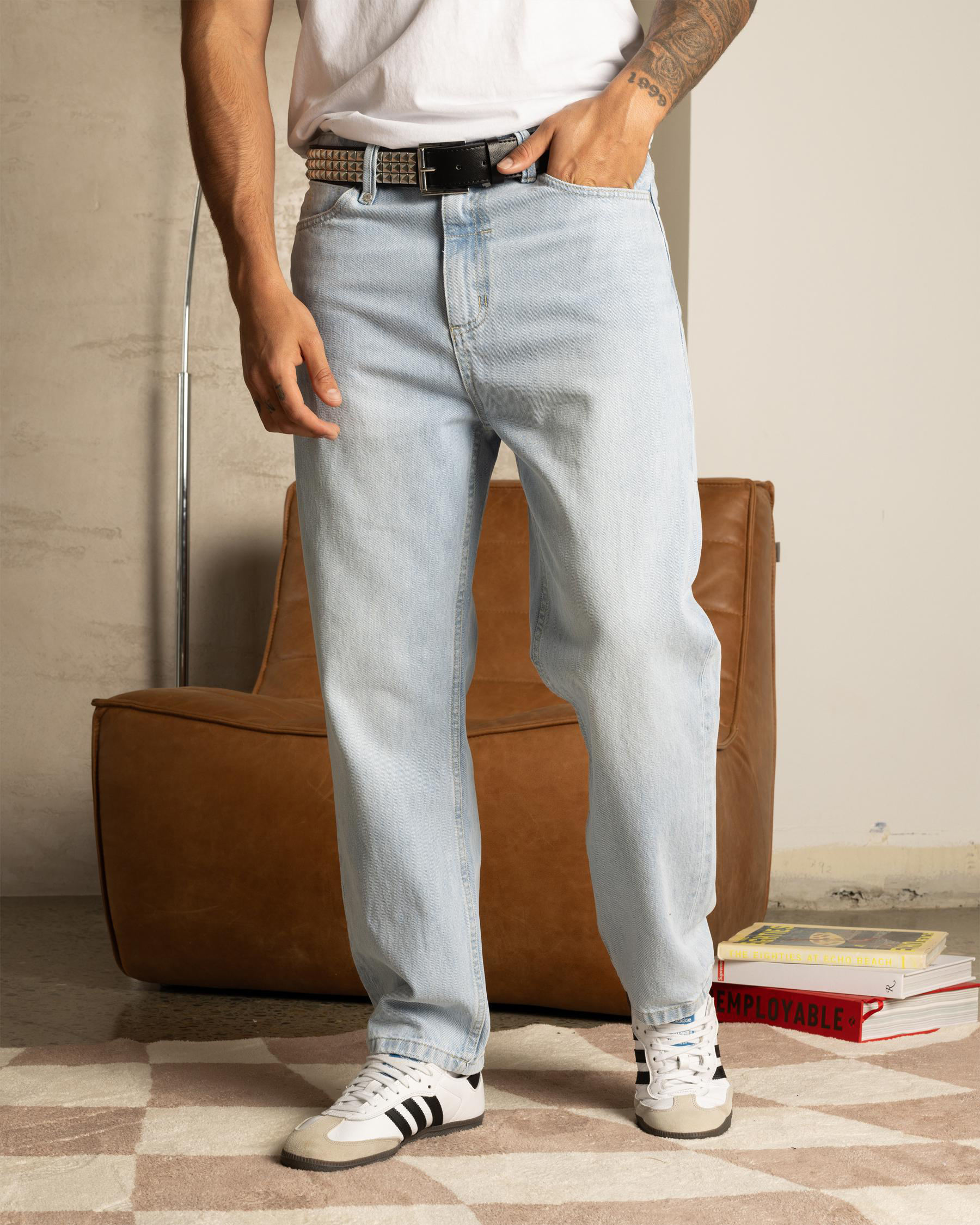 Shop Thrills Slacker Denim Jeans In Light Ash Blue - Fast Shipping ...