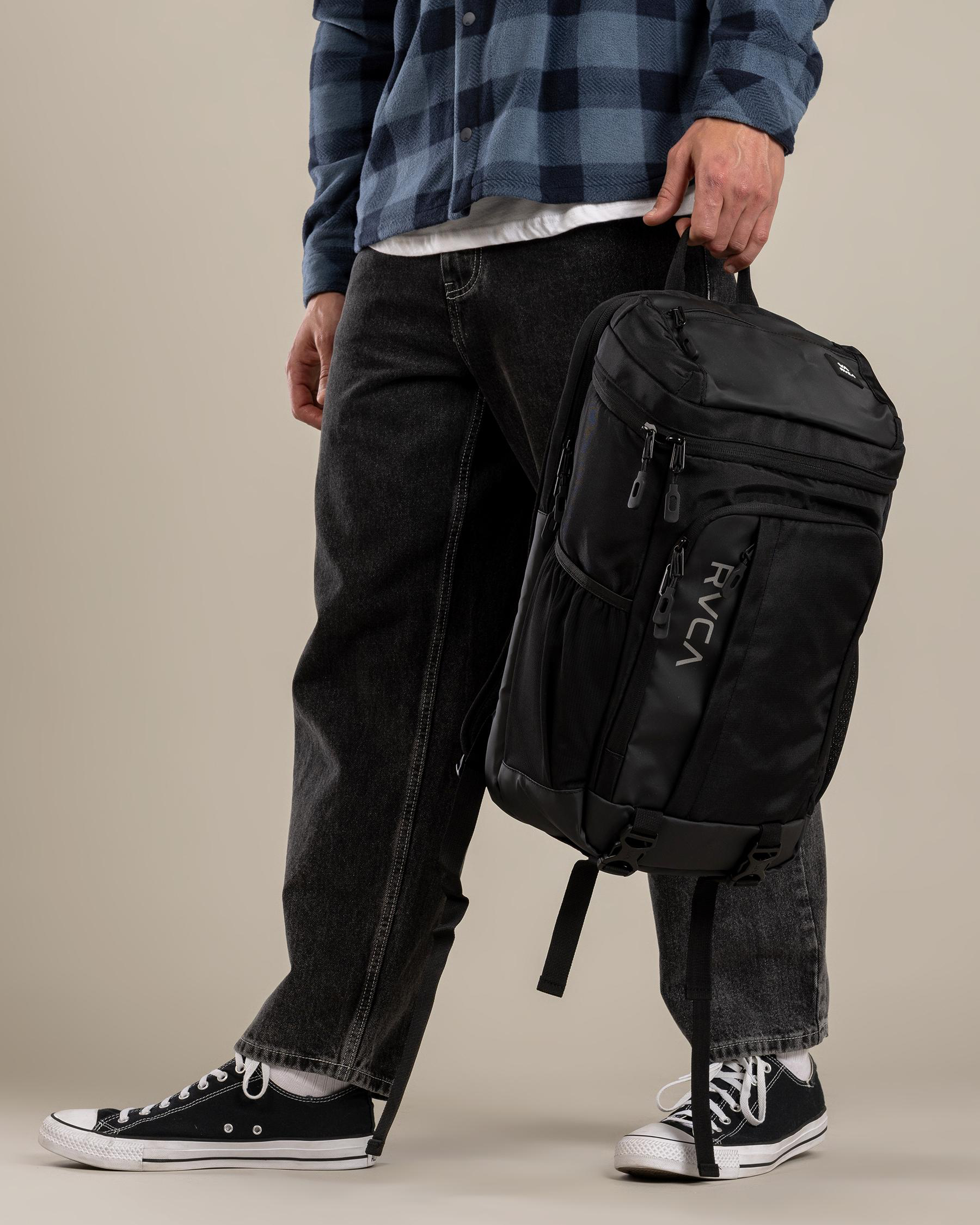 Shop RVCA Pullguard Backpack In Black - Fast Shipping & Easy Returns ...