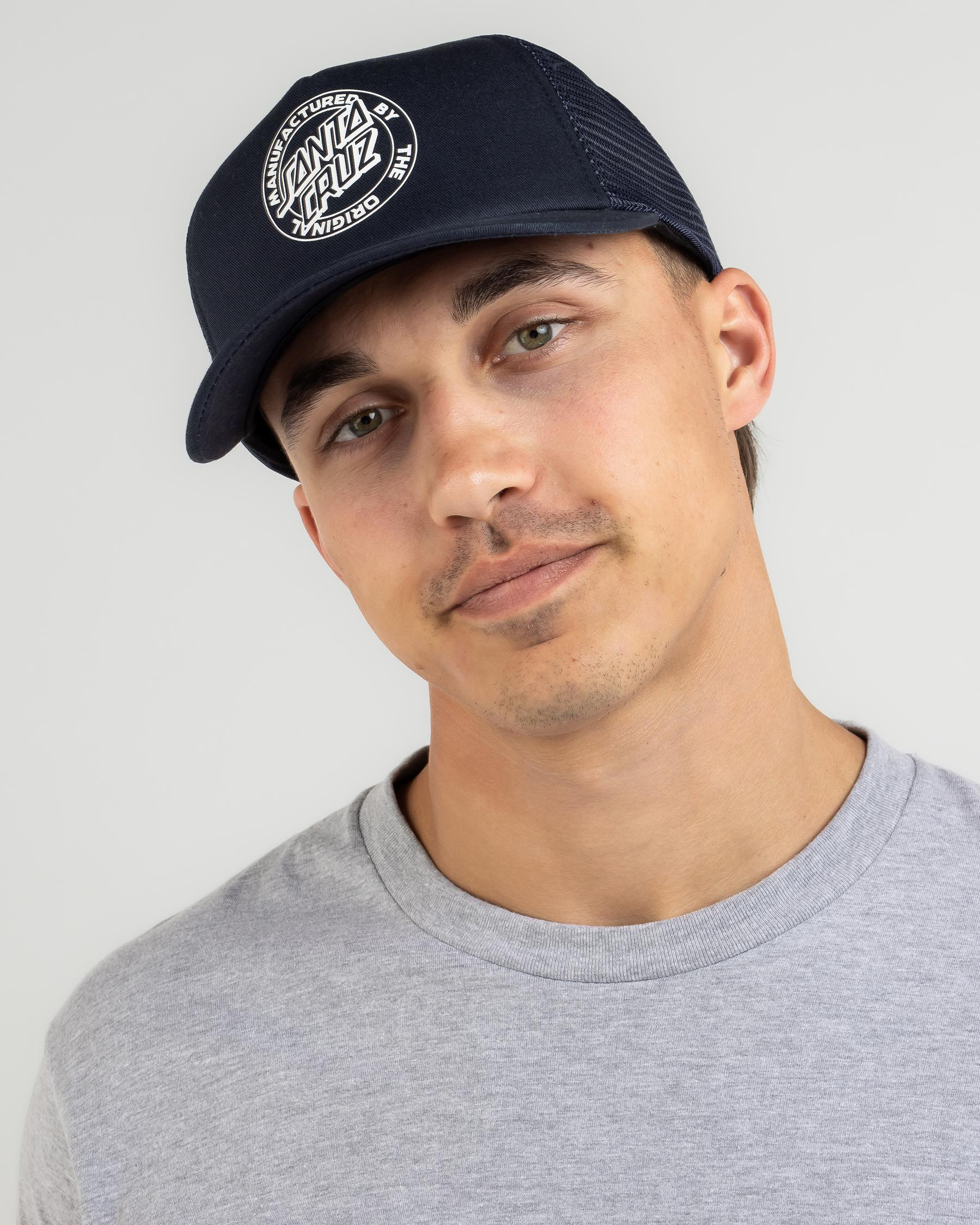 Shop Santa Cruz MFG Dot Trucker Cap In Midnight - Fast Shipping & Easy ...