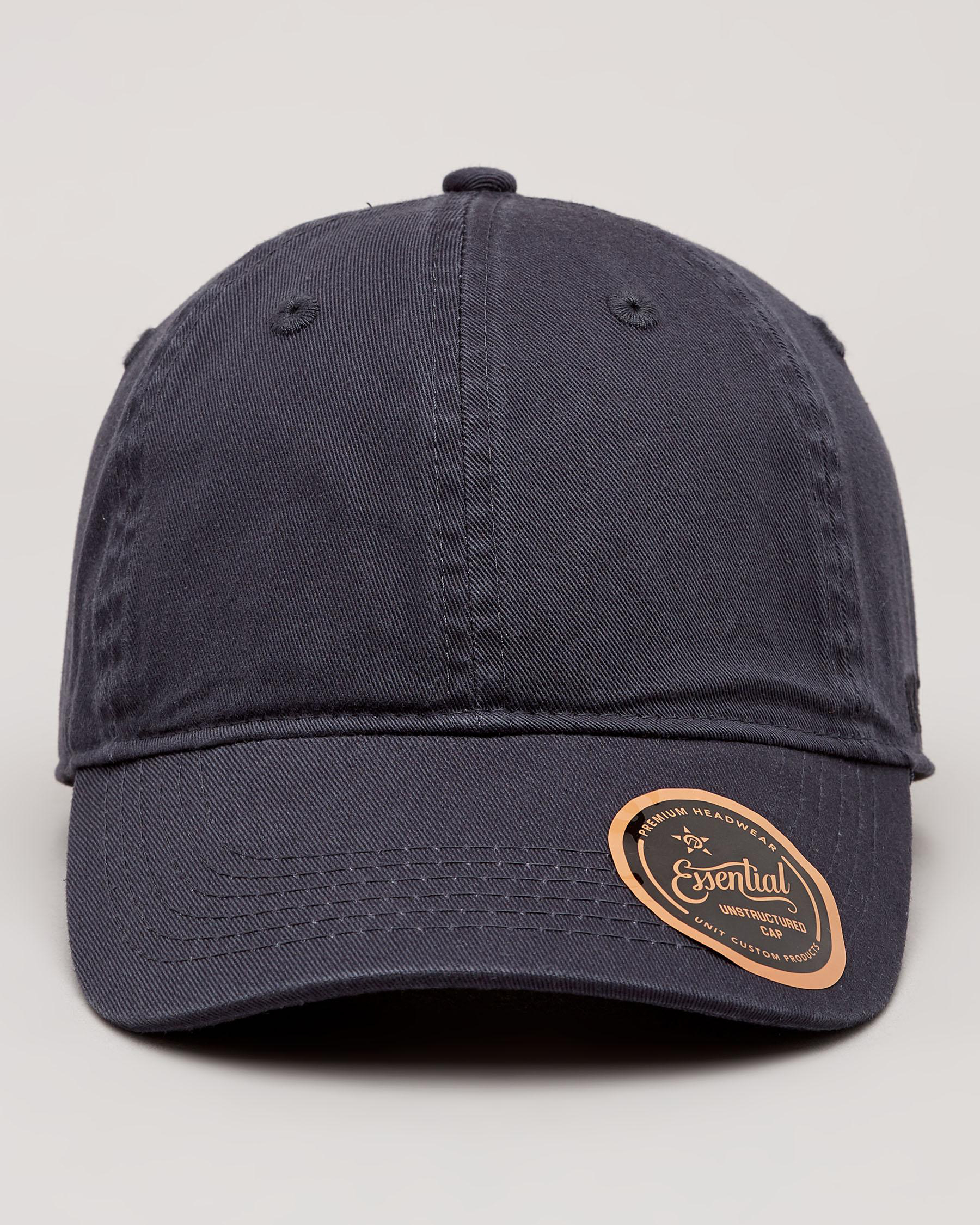Shop Unit Essential Unstructured Dad Strapback Cap In Navy - Fast ...
