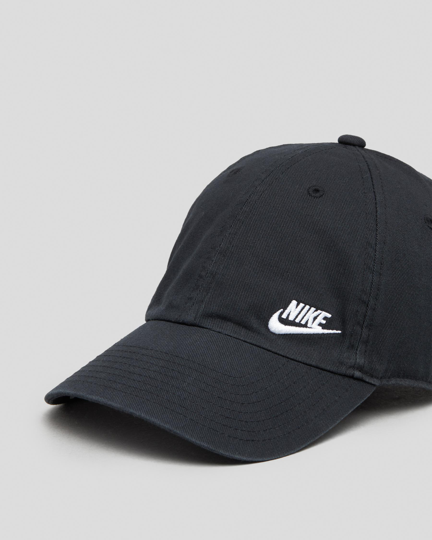 Shop Nike NSW H86 Futura Classic Cap In Black/white - Fast Shipping ...
