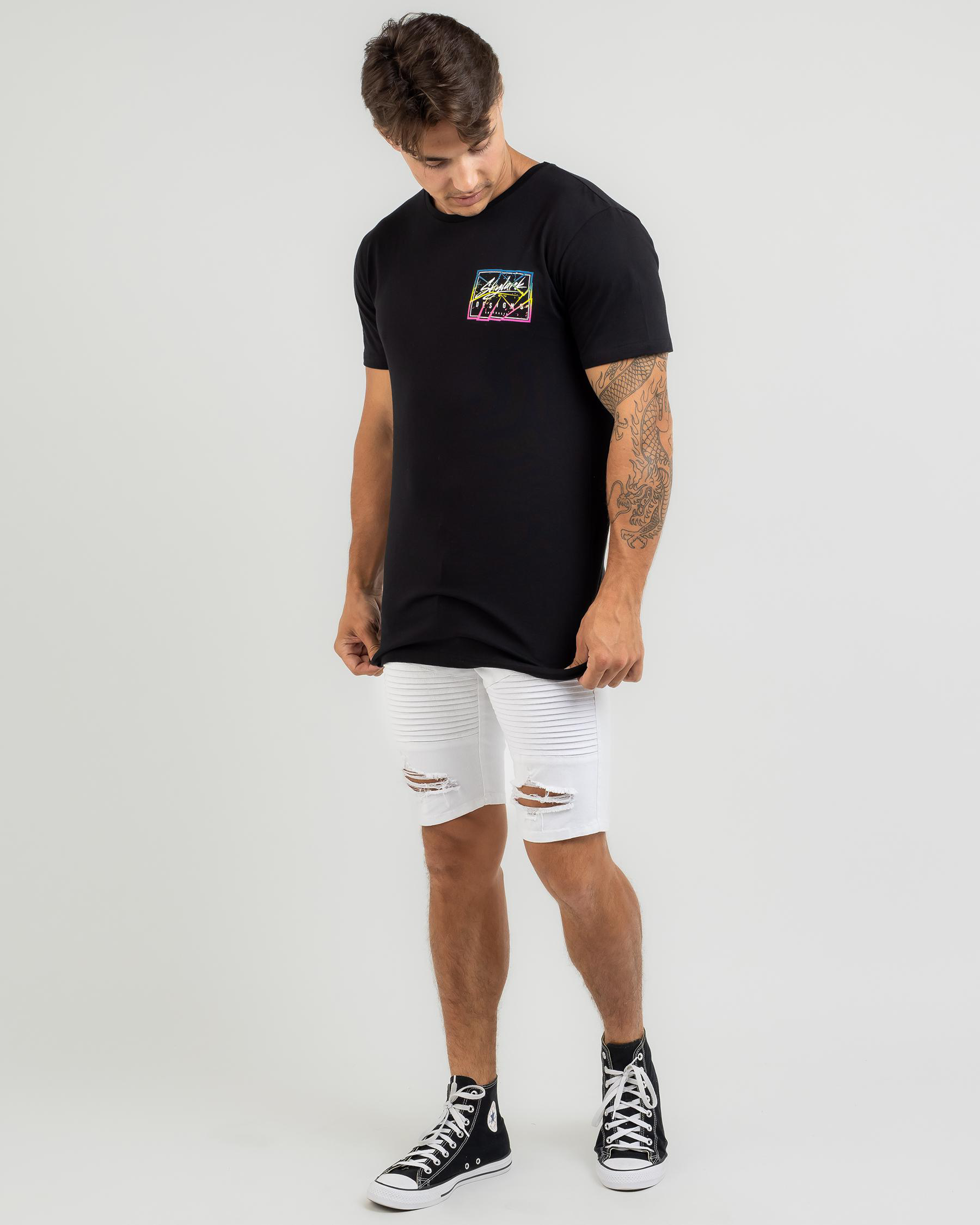 Shop Skylark Split T-Shirt In Black - Fast Shipping & Easy Returns ...