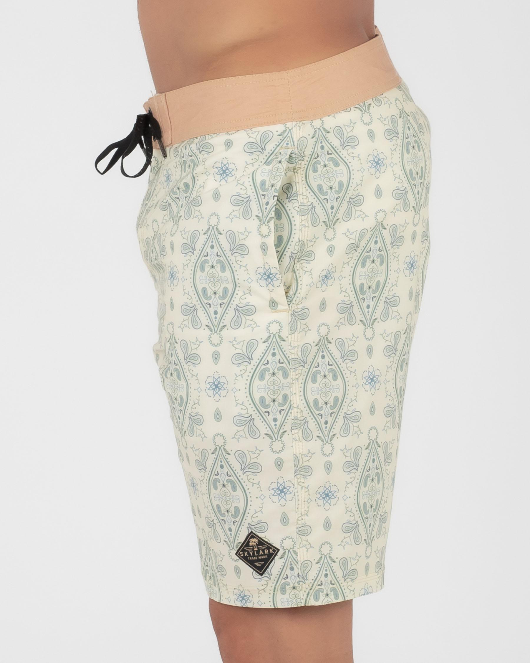 Shop Skylark Temple Board Shorts In Off White - Fast Shipping & Easy ...