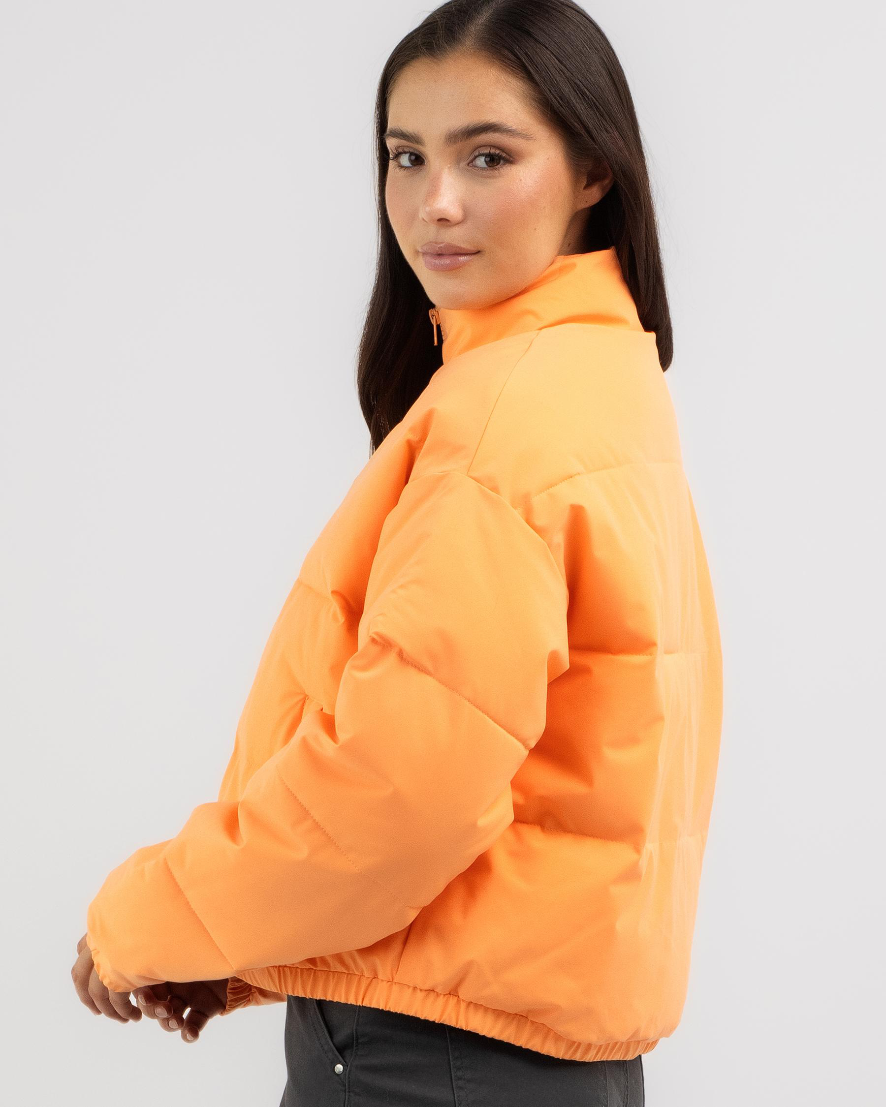 Shop Roxy Move And Go Puffer Jacket In Mock Orange - Fast Shipping ...