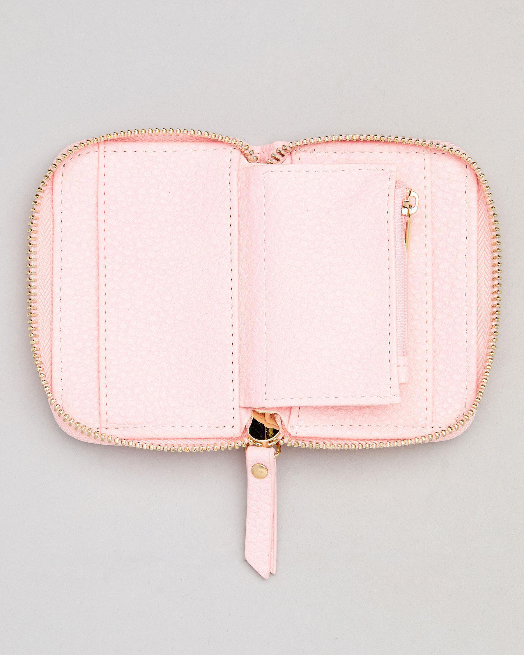 Shop Mooloola Lara Coin Purse In Baby Pink/gold - Fast Shipping & Easy ...