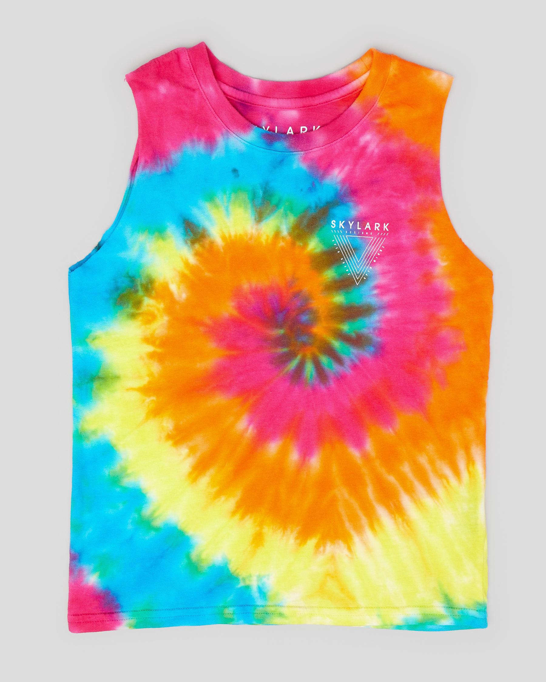 Shop Skylark Toddlers' Quake Muscle Tank In Multi Tie Dye - Fast ...