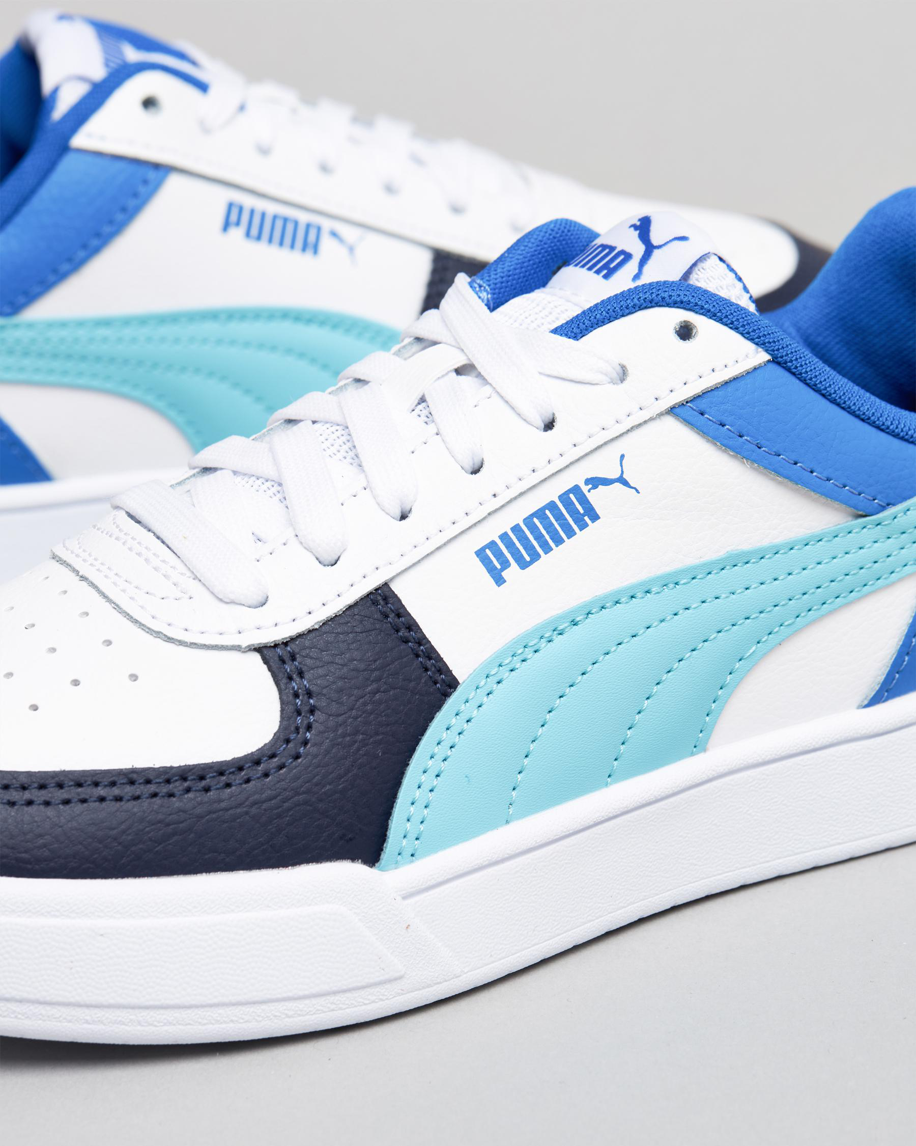 Shop Puma Boys' Caven Block Shoes In Puma White-hero Blue-puma Navy ...