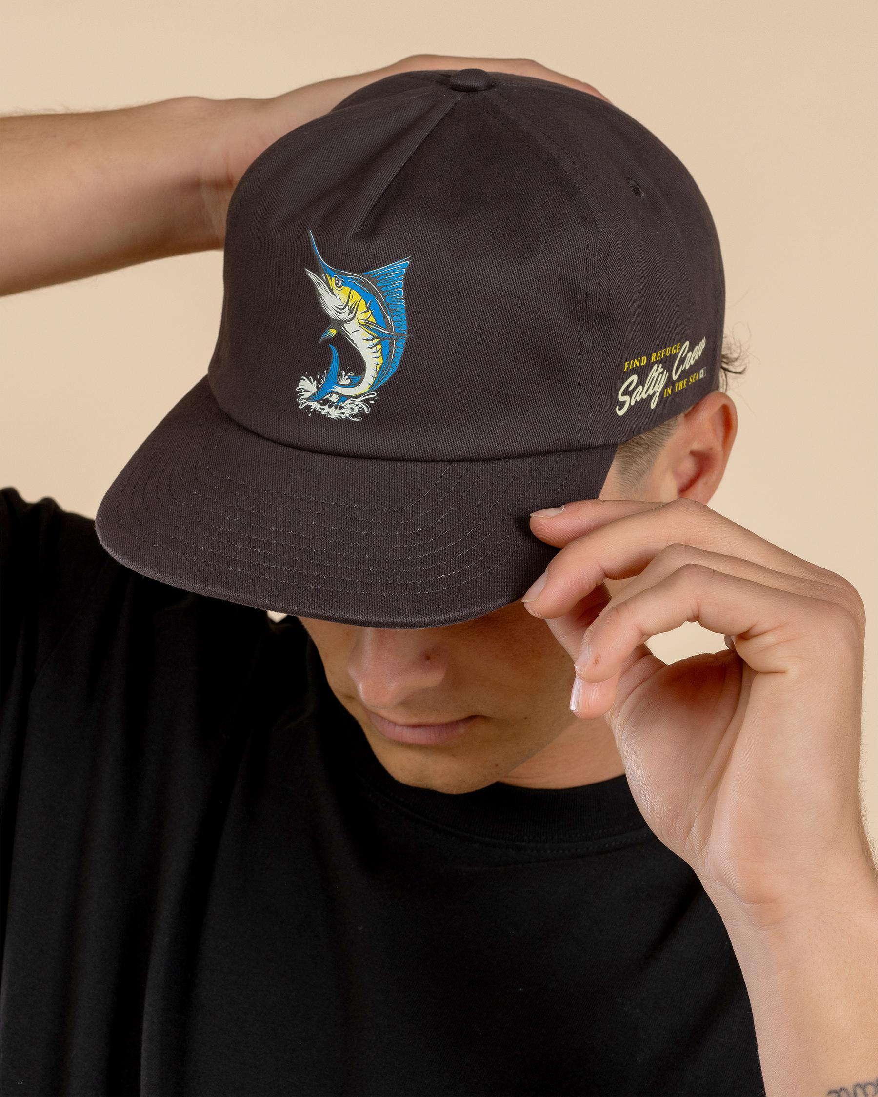 Shop Salty Crew Coastal 5 Panel Cap In Coal - Fast Shipping & Easy ...