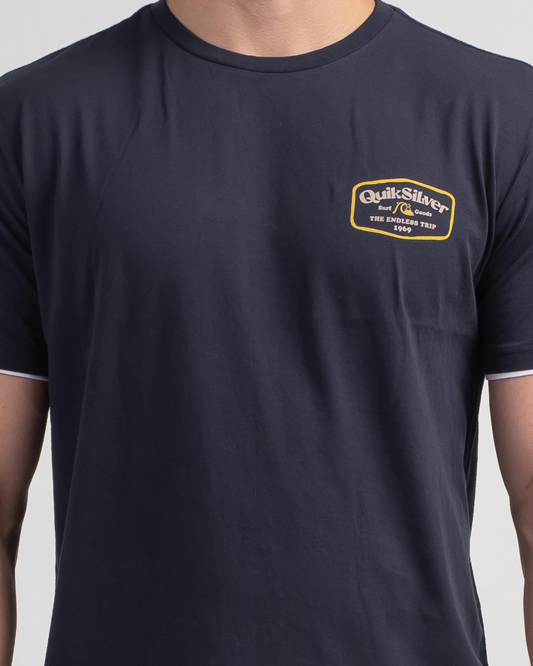 Shop Quiksilver Into Clouds Tipper T-Shirt In Navy Blazer - Fast ...