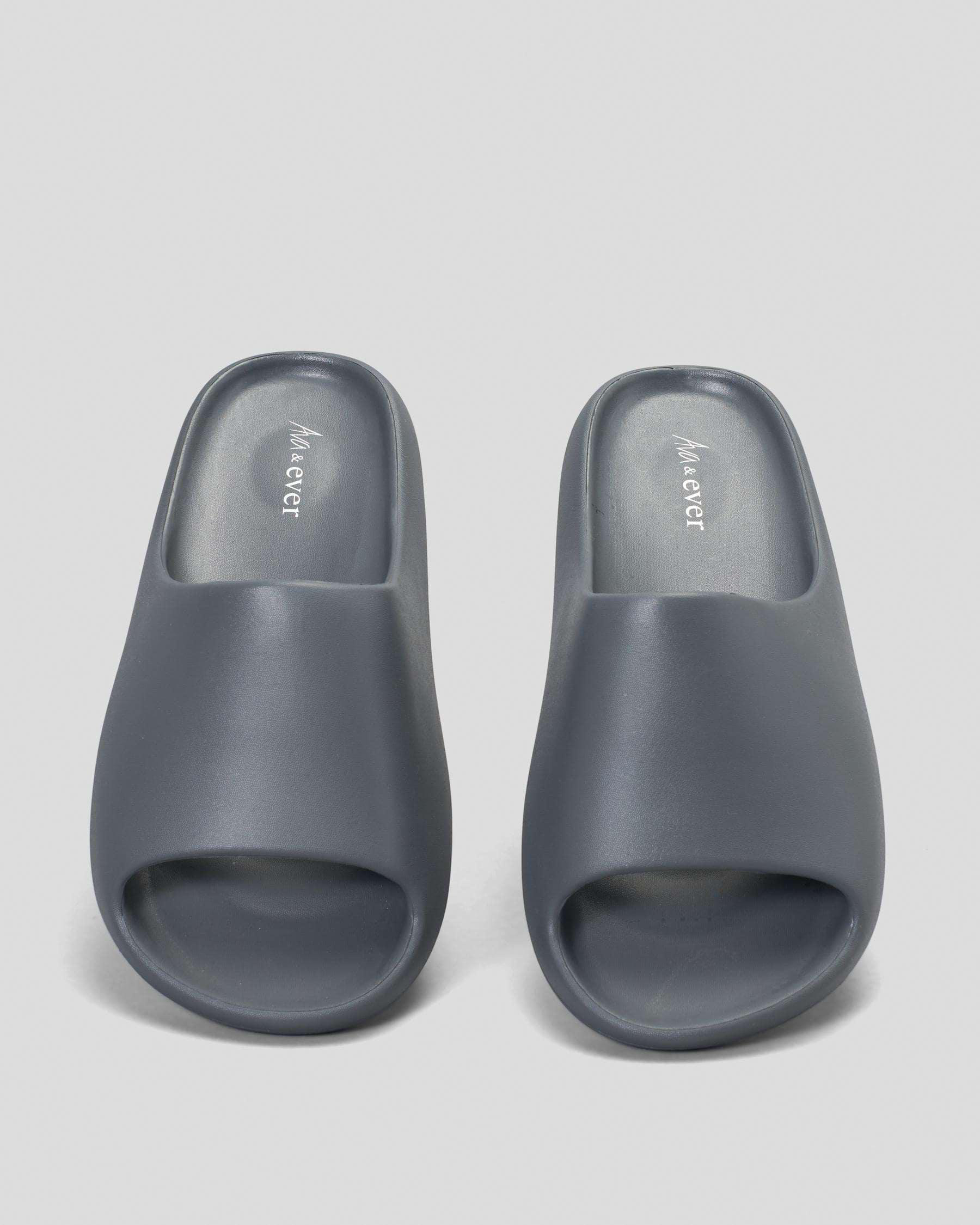 Shop Ava And Ever Trippin Slide Sandals In Slate - Fast Shipping & Easy ...