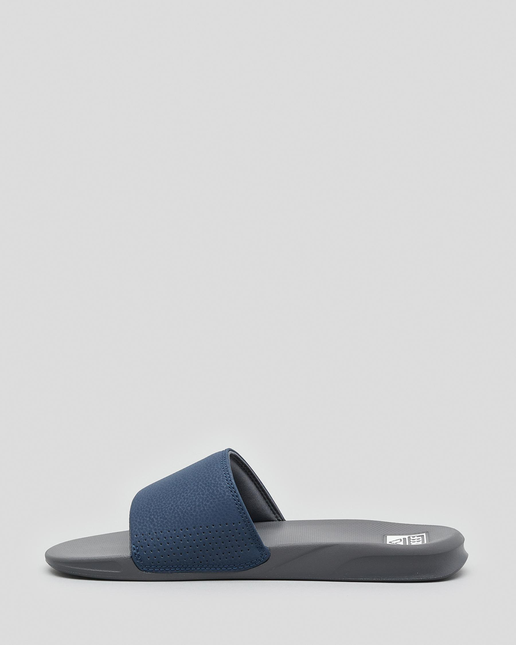 Shop Reef Reef One Slides In Navy/grey - Fast Shipping & Easy Returns ...