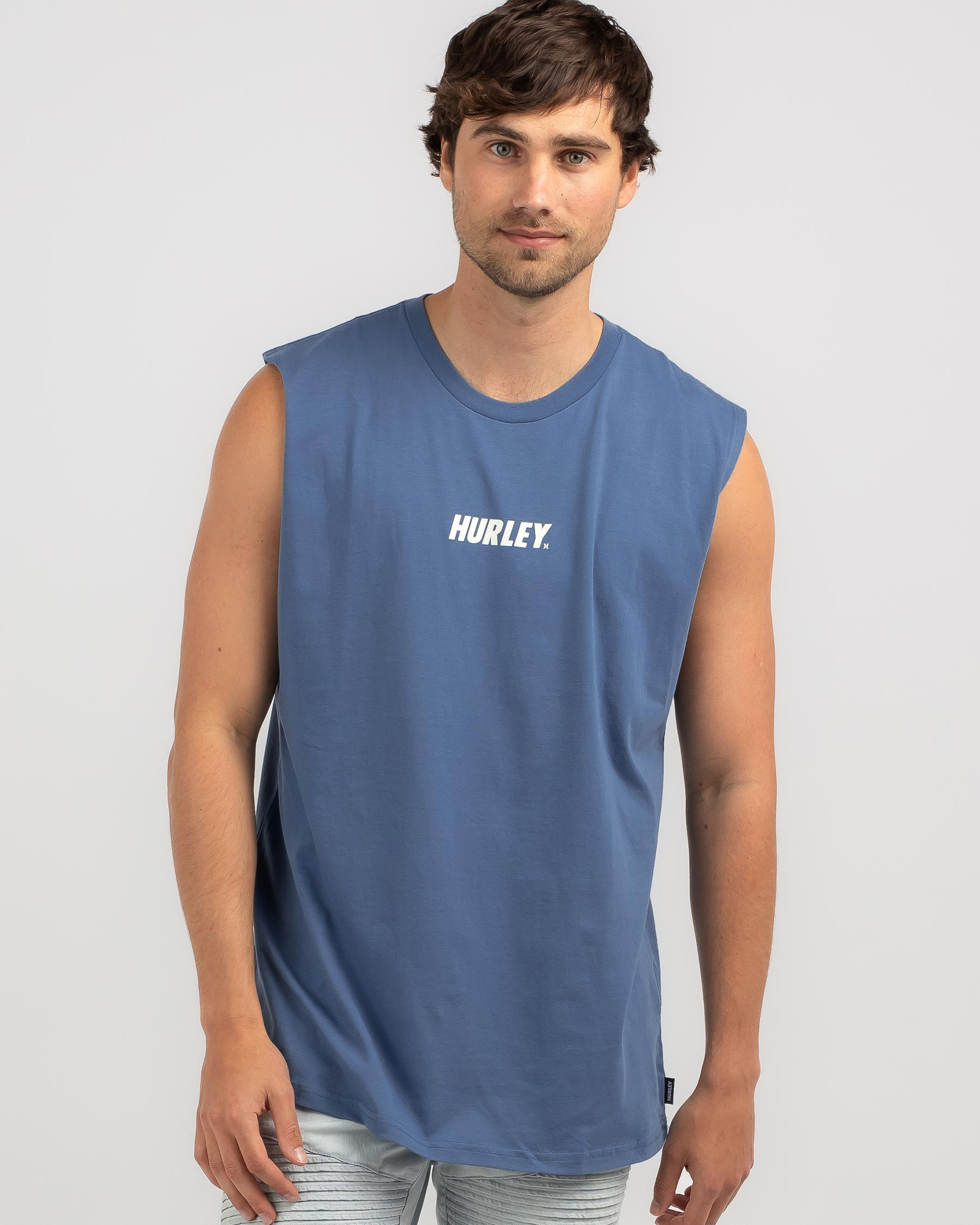 Shop Hurley Fastlane Muscle Tank In Coronet Blue - Fast Shipping & Easy ...
