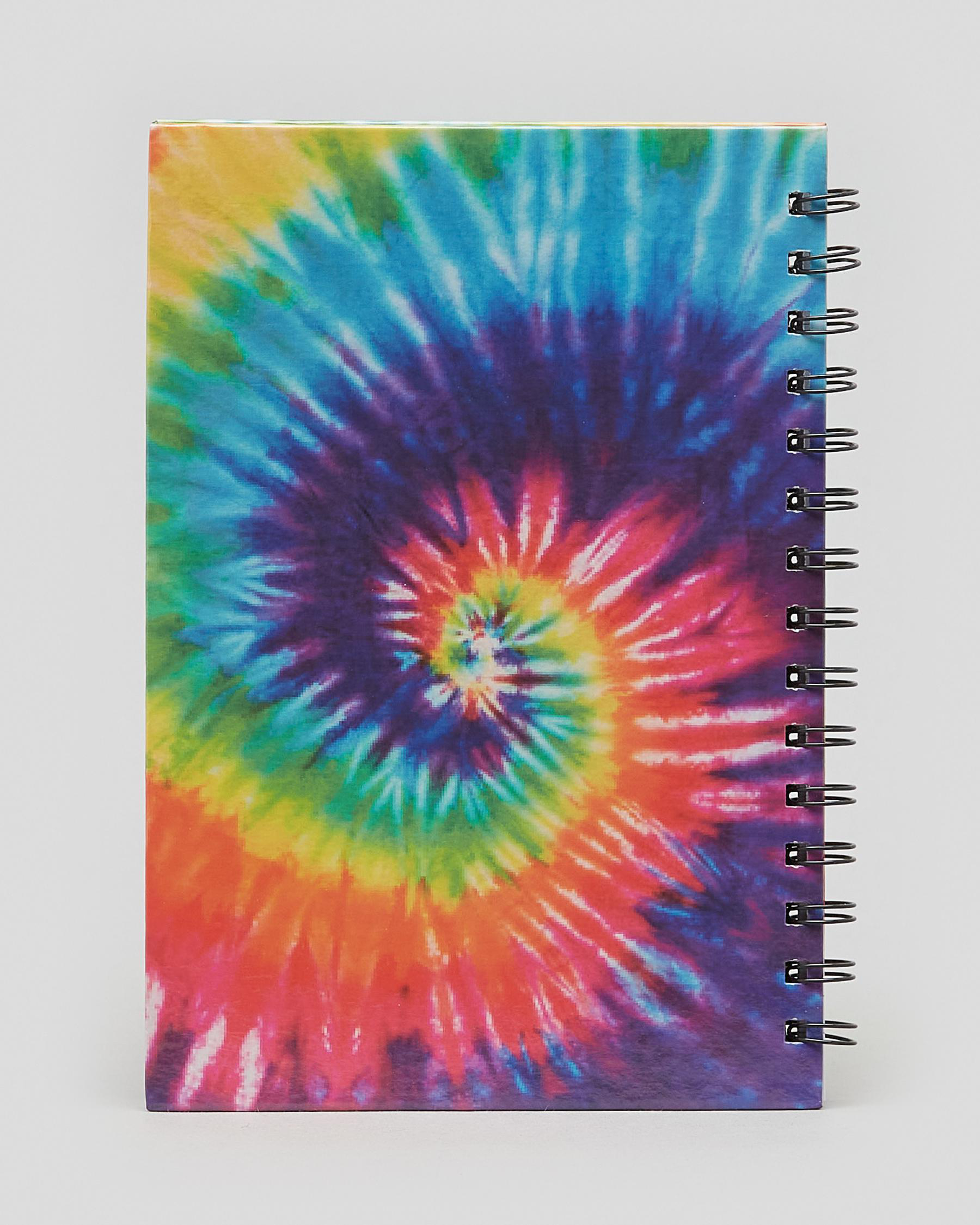 Shop Get It Now Tie Dye Popper Spinner Notebook In Rainbow - Fast ...