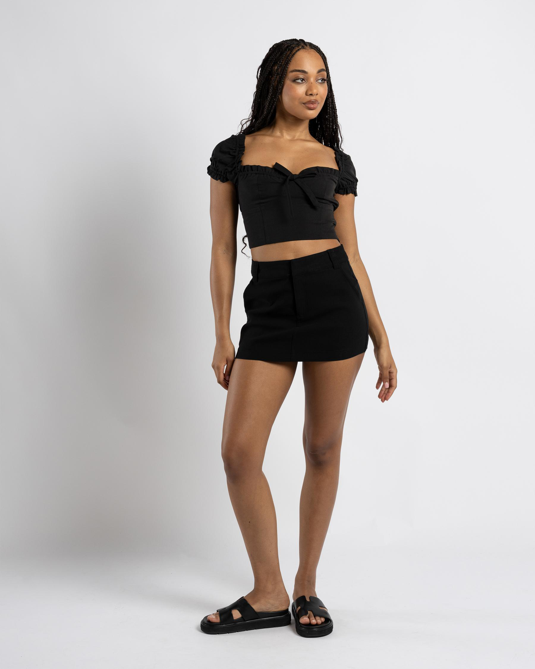 Ava And Ever Carla Tie Front Top In Black - Fast Shipping & Easy ...