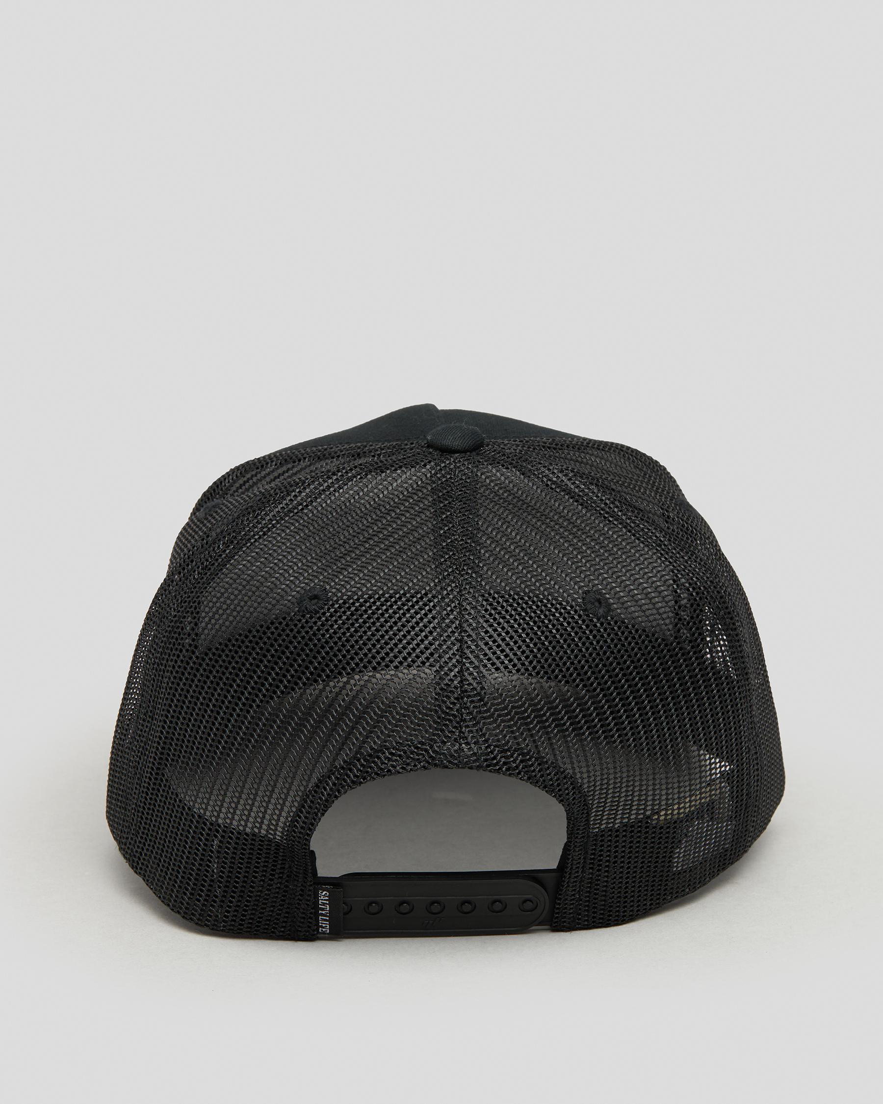 Shop Salty Life Ripple Trucker Cap In Black - Fast Shipping & Easy ...