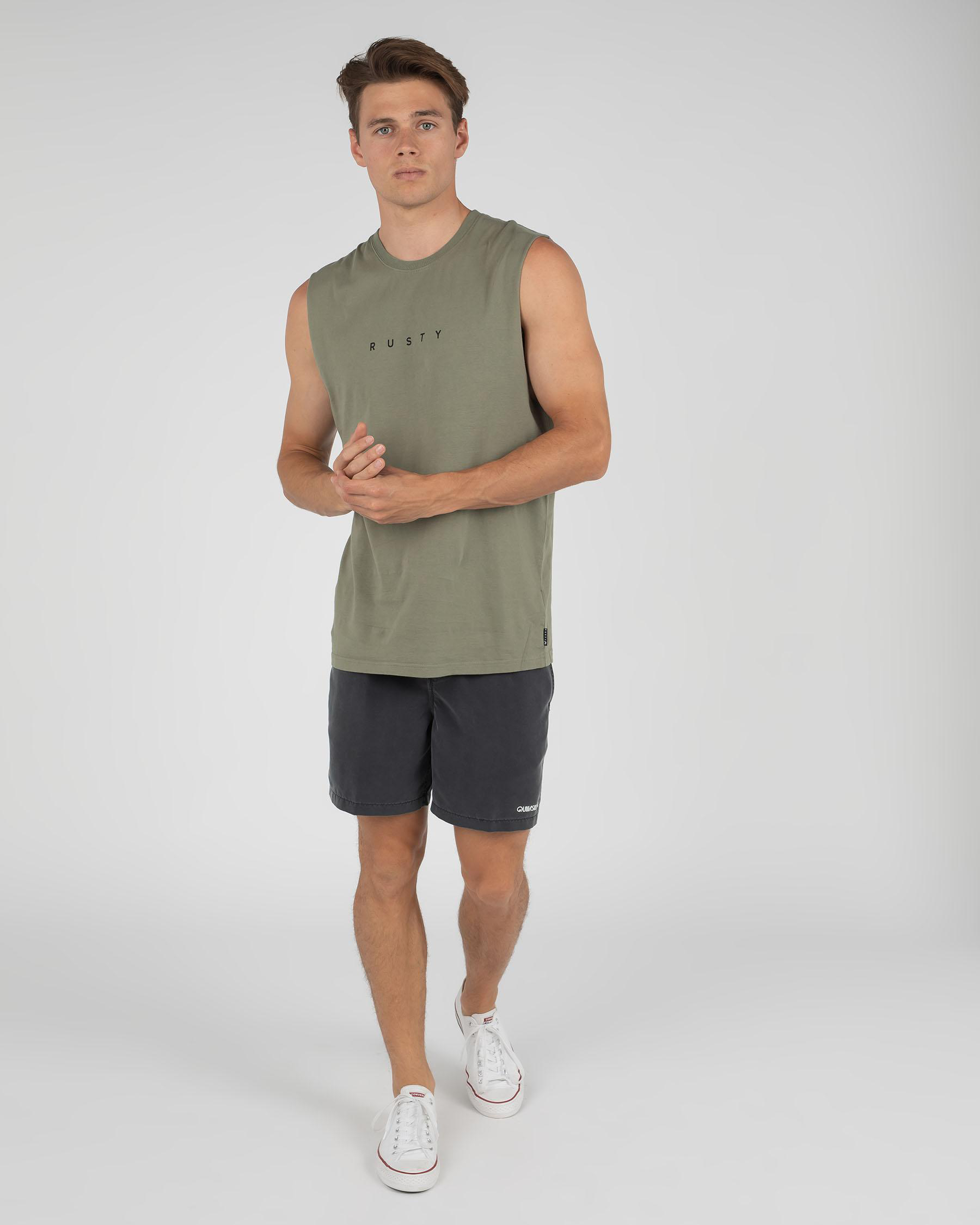 Shop Rusty Short Cut Muscle Tank In Savanna - Fast Shipping & Easy ...