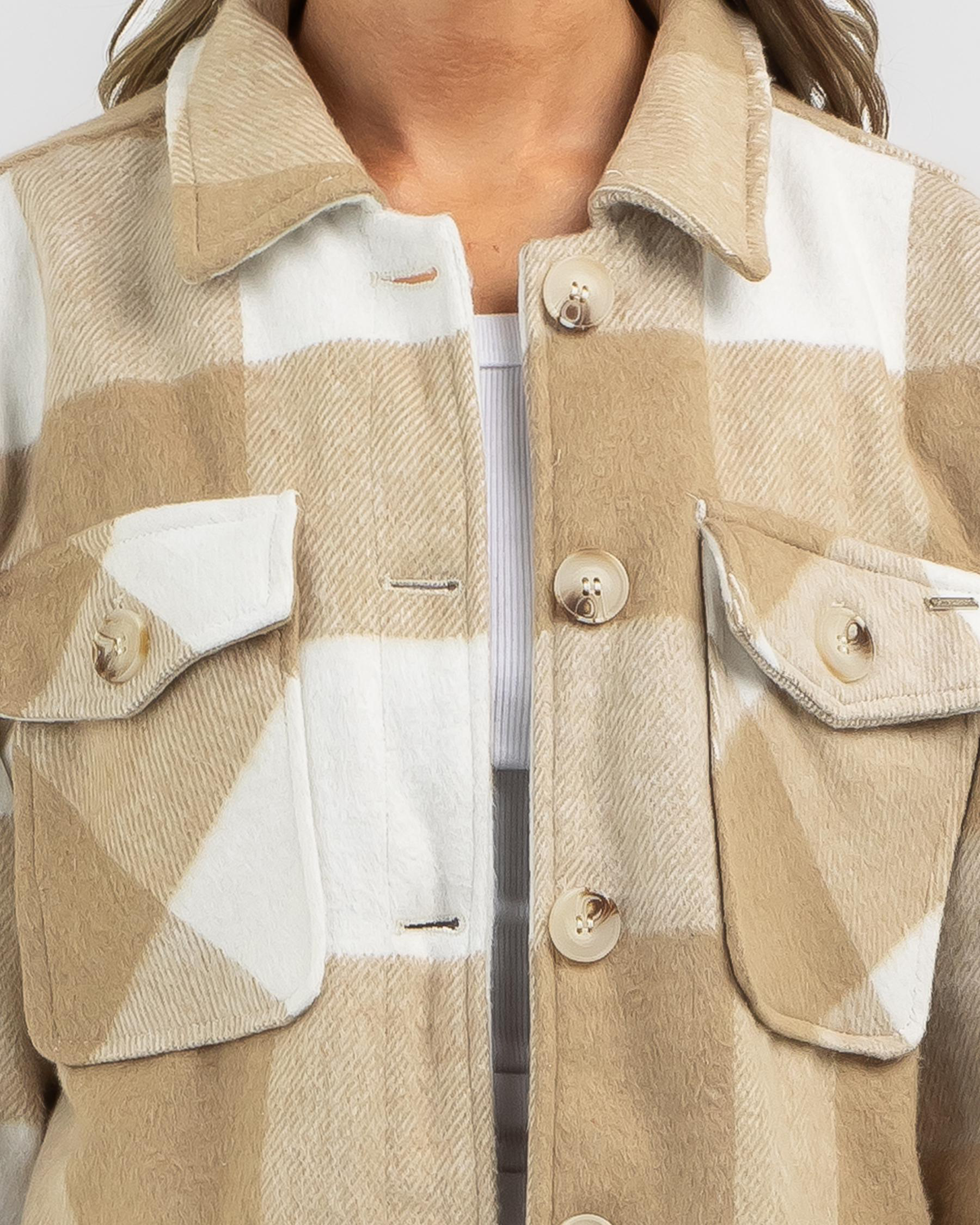 Shop Ava And Ever Jasper Shacket In Cream/sand - Fast Shipping & Easy ...
