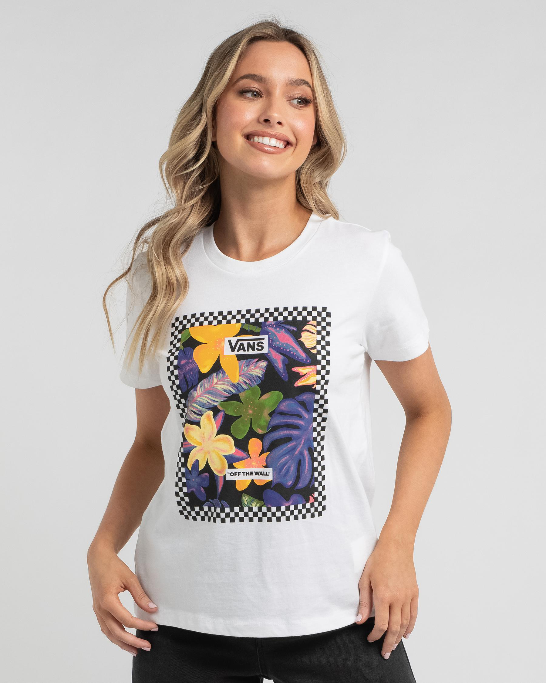 Shop Vans Border Box T-Shirt In White - Fast Shipping & Easy Returns ...