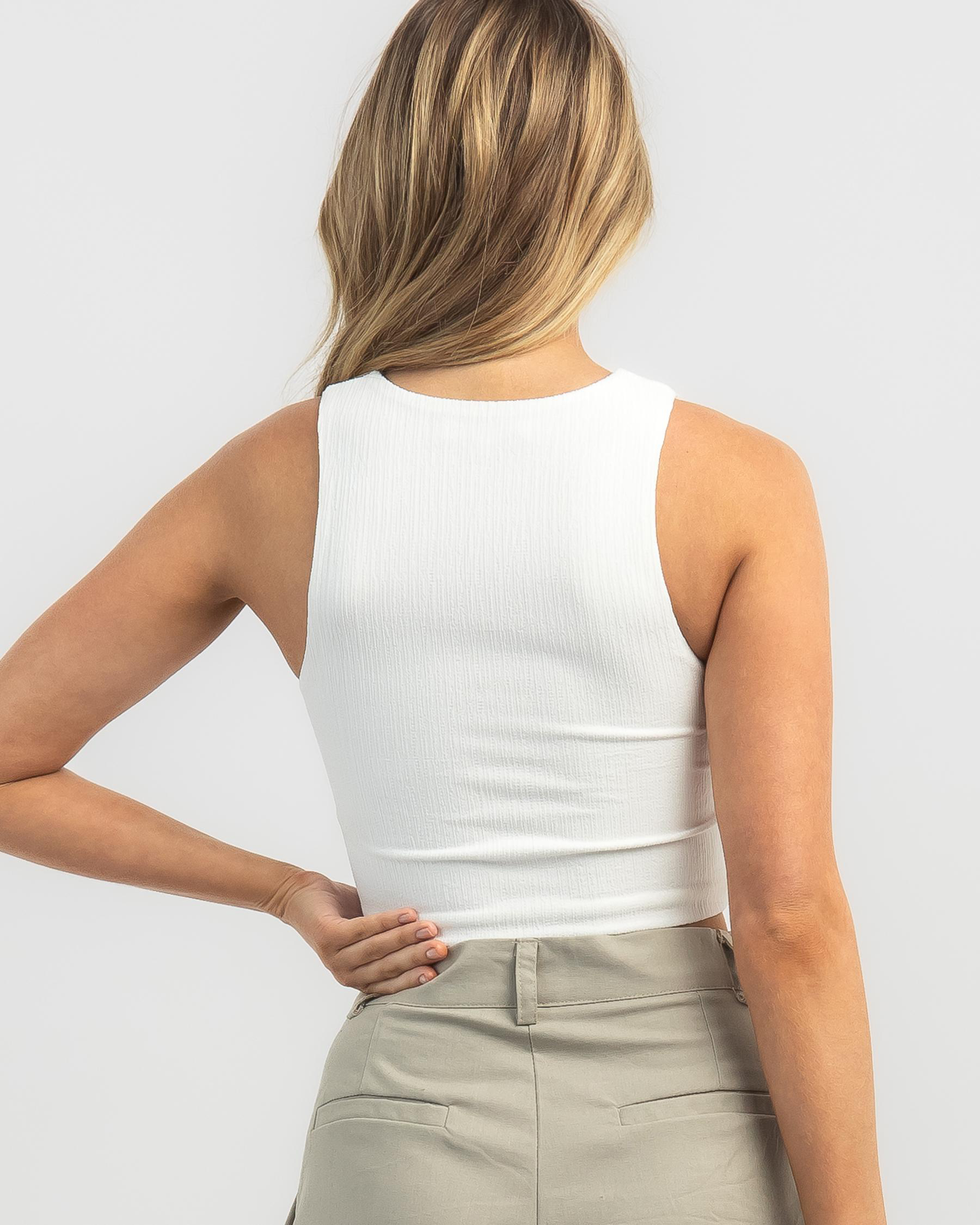Shop Mooloola Demi Tank Top In Cream - Fast Shipping & Easy Returns ...