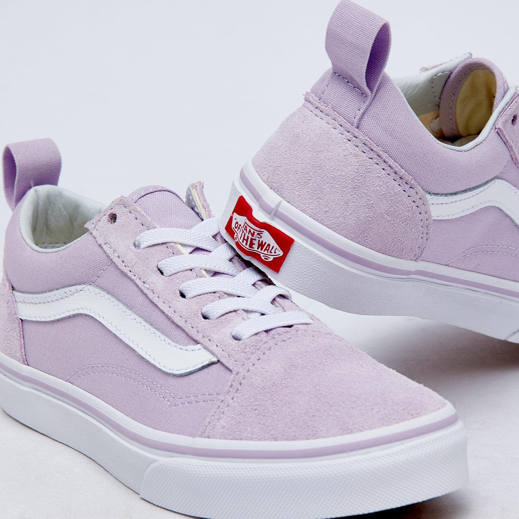 Shop Vans Girl's Old Skool Shoes In Lavender Fog/true White - Fast ...