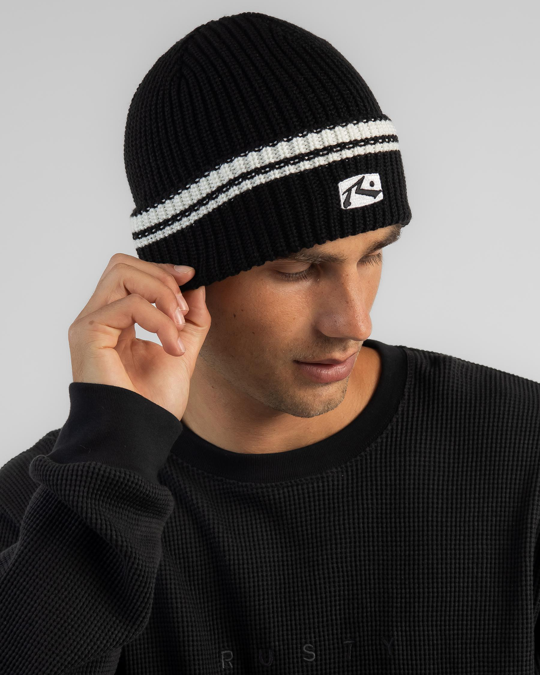 Shop Rusty Chapple Beanie In Black - Fast Shipping & Easy Returns ...
