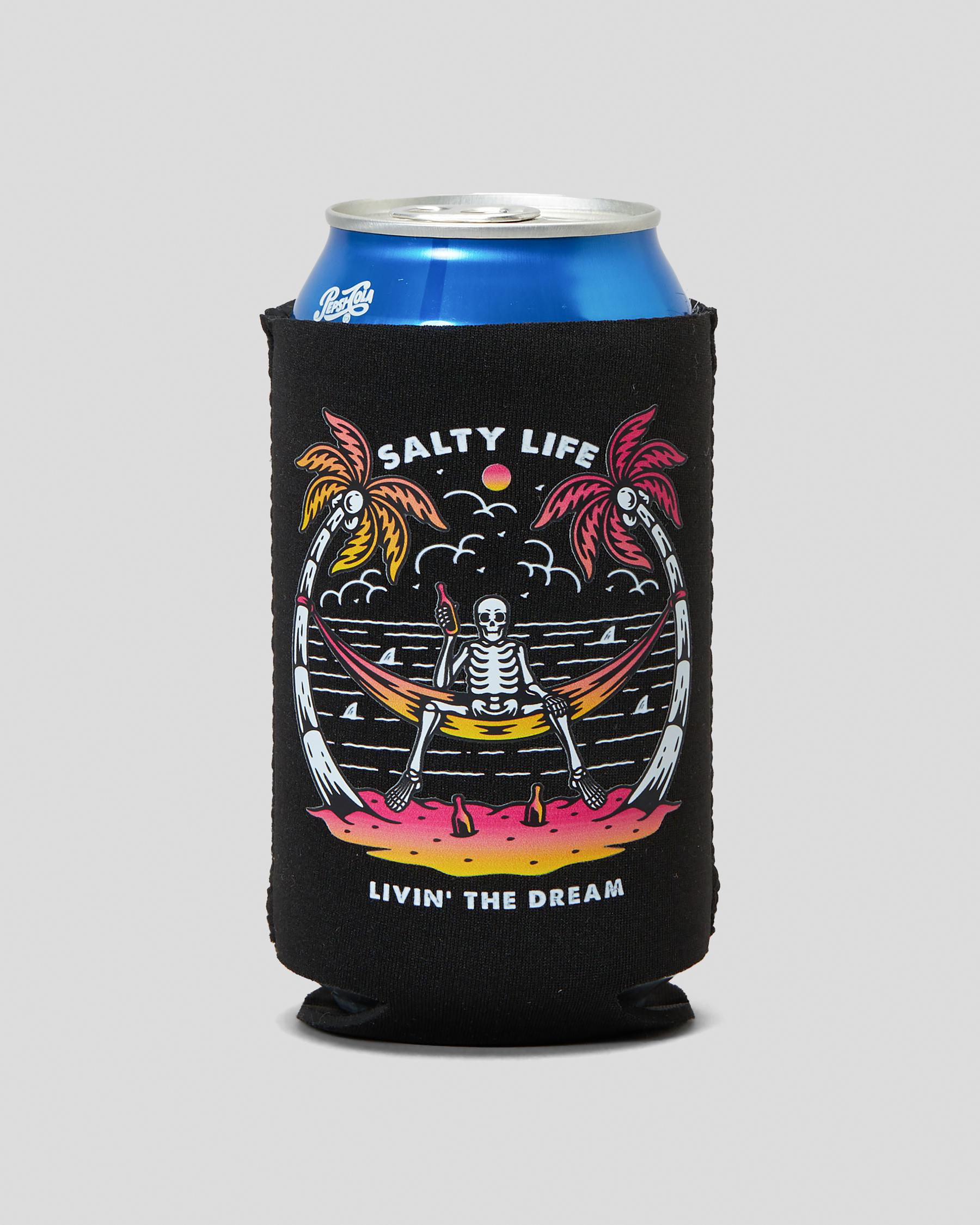 Shop Salty Life Living The Dream Stubby Cooler In Black - Fast Shipping ...