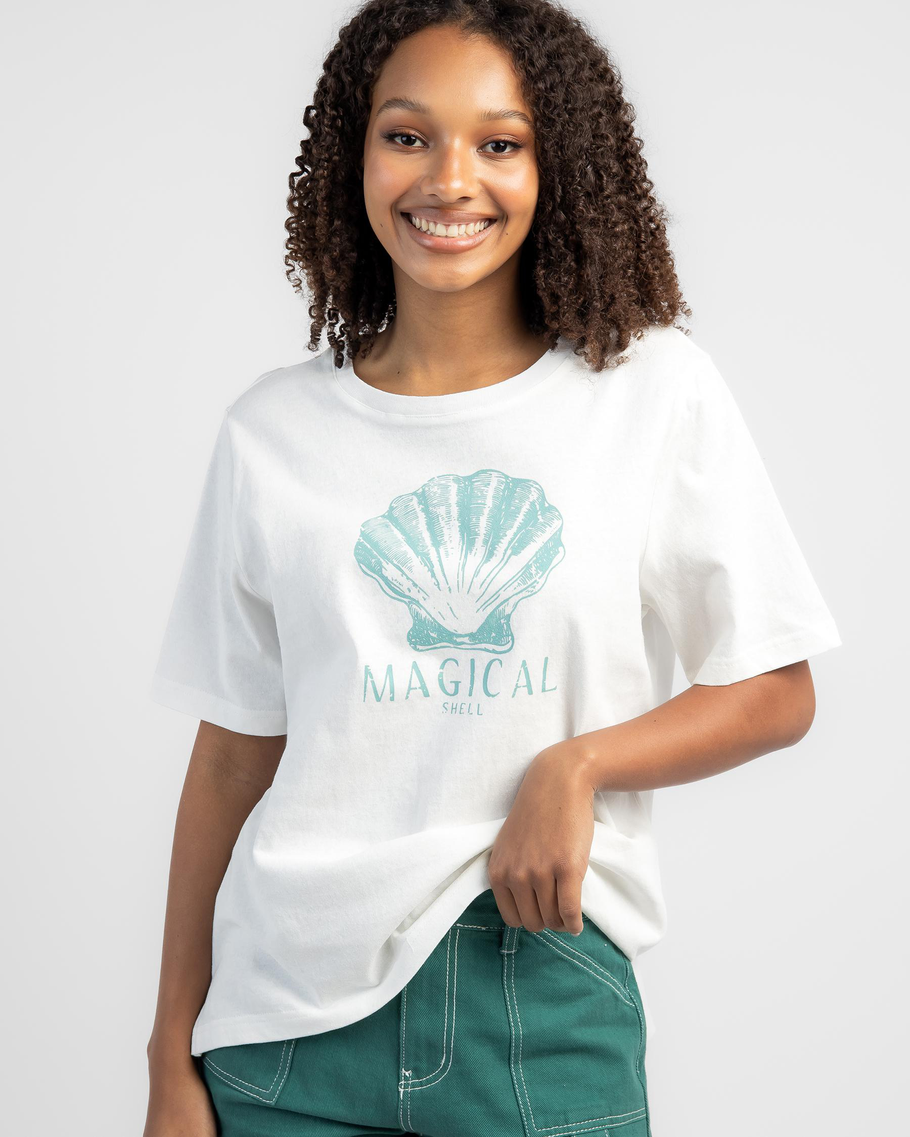 Shop Mooloola Magical Shell T-Shirt In White - Fast Shipping & Easy ...