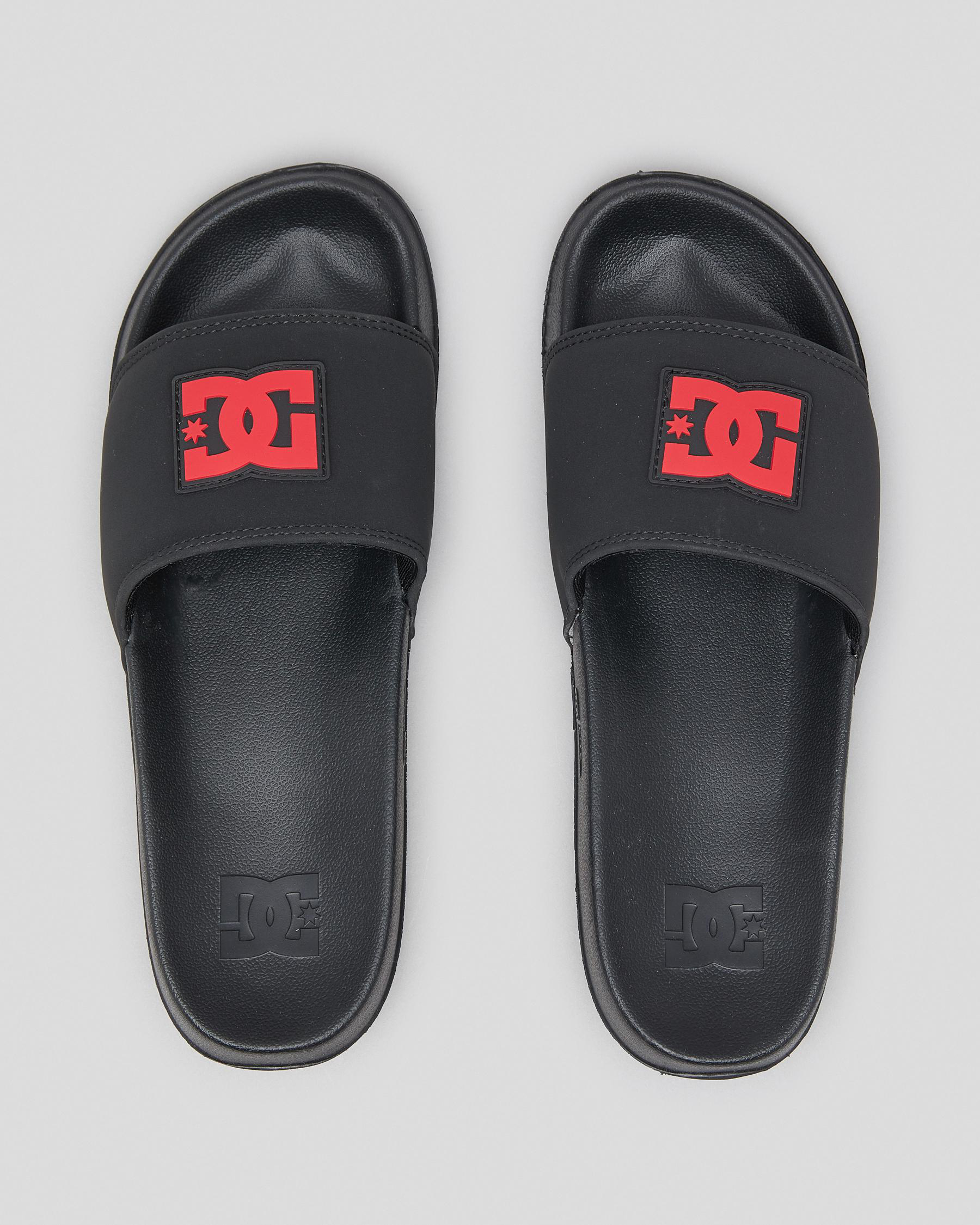 Shop DC Shoes DC Slide SE Slides In Black/red/red - Fast Shipping ...