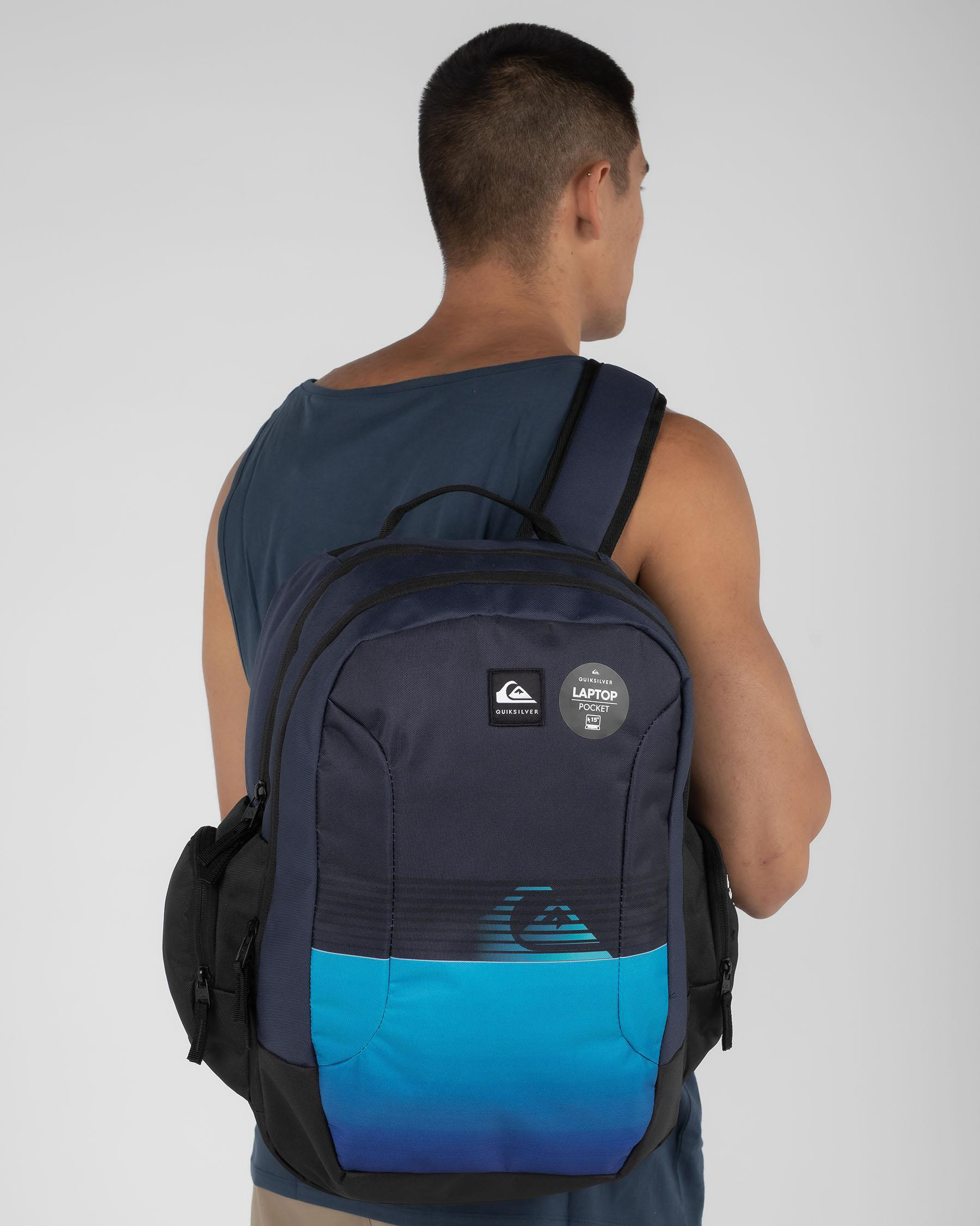 Shop Quiksilver Schoolie II Backpack In Parisian Night - Fast Shipping ...