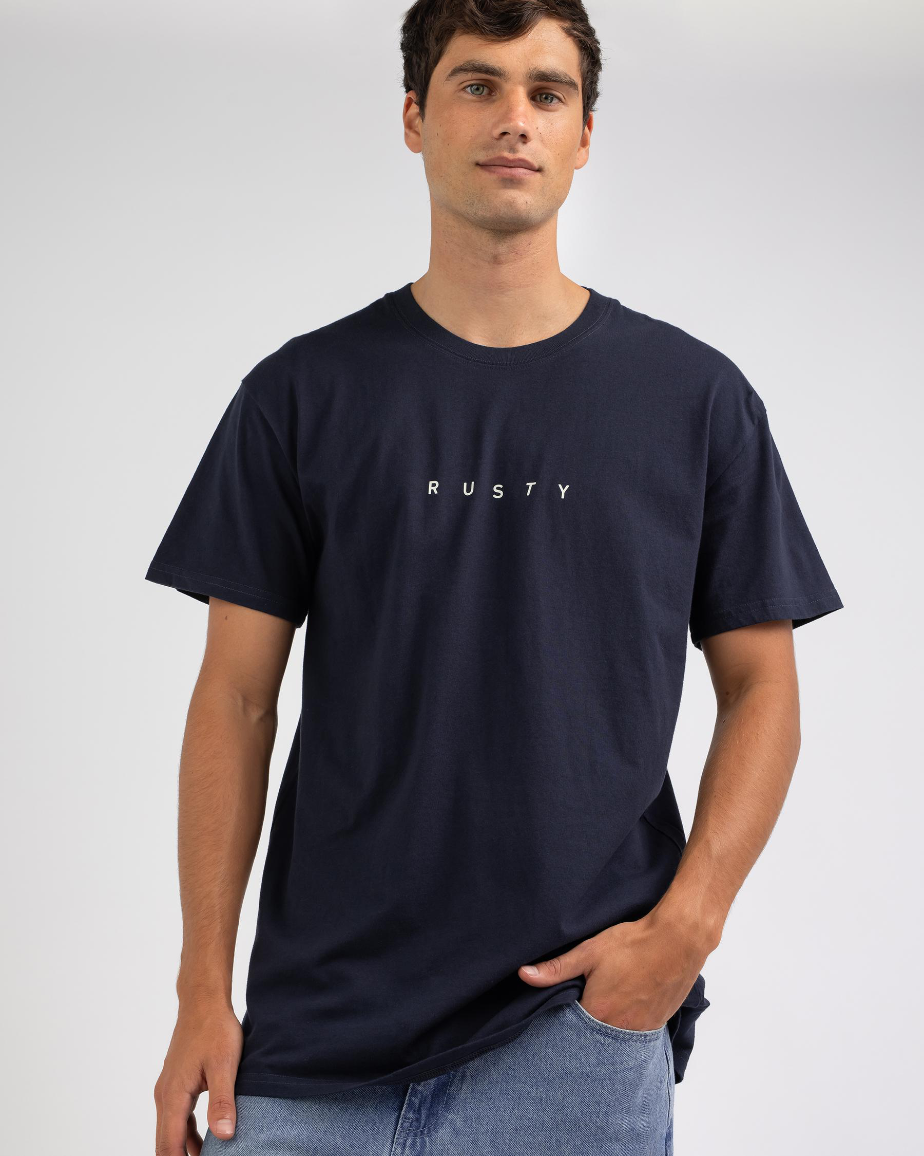Shop Rusty Short Cut T-Shirt In Navy Blue - Fast Shipping & Easy ...