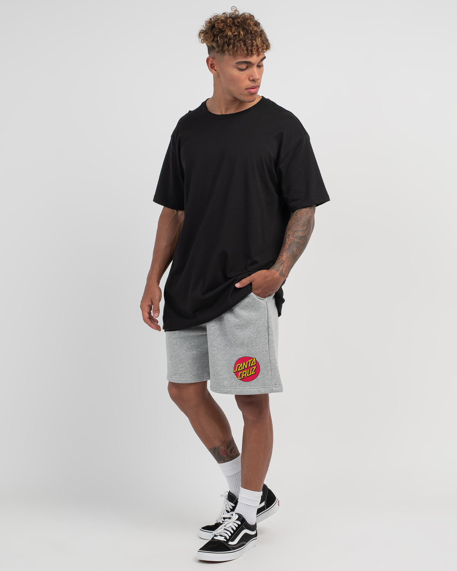 Shop Santa Cruz Classic Dot Track Shorts In Grey Marle - Fast Shipping ...