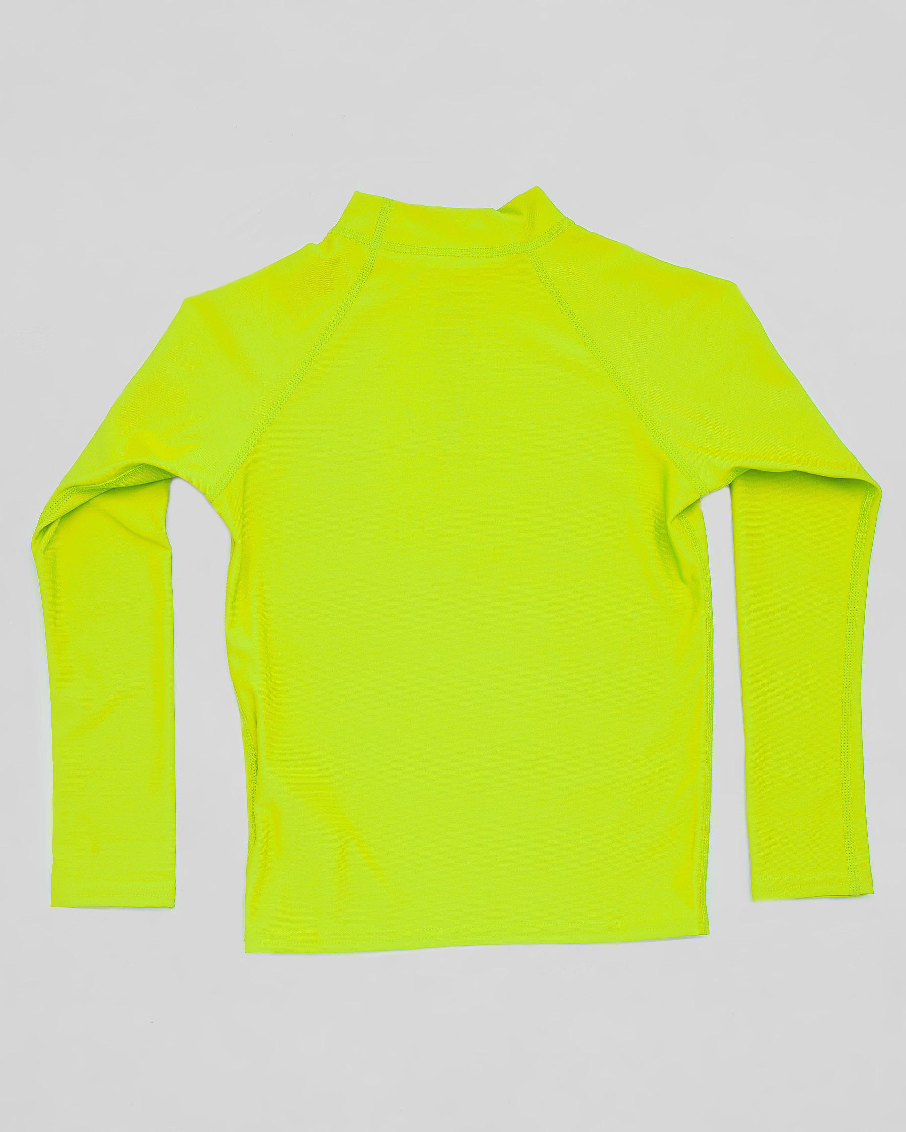 Shop Billabong Union Ls Rash Vest In Neon Green - Fast Shipping & Easy ...