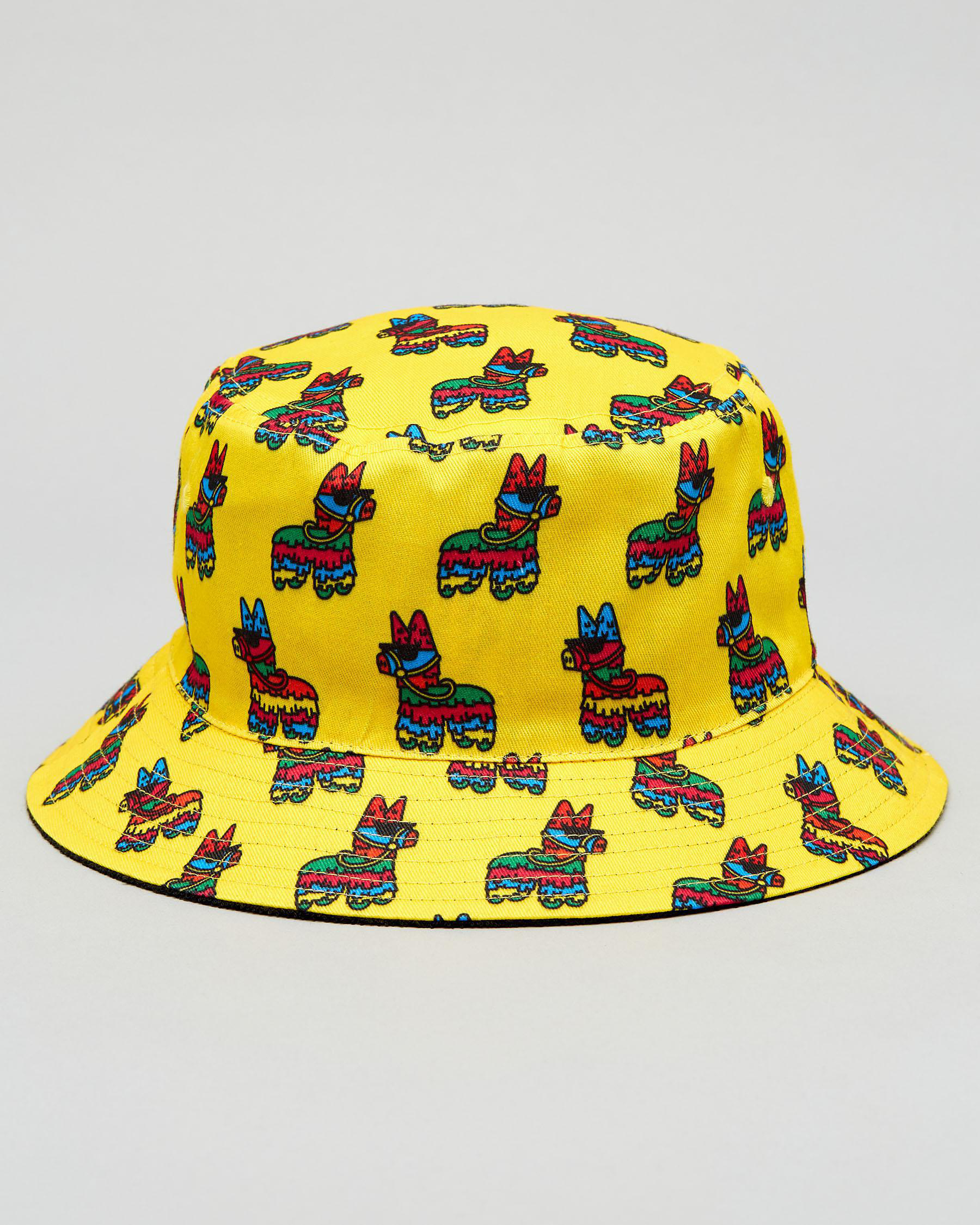 Shop Lucid Boys' Pinata Reversible Bucket Hat In Yellow - Fast Shipping ...
