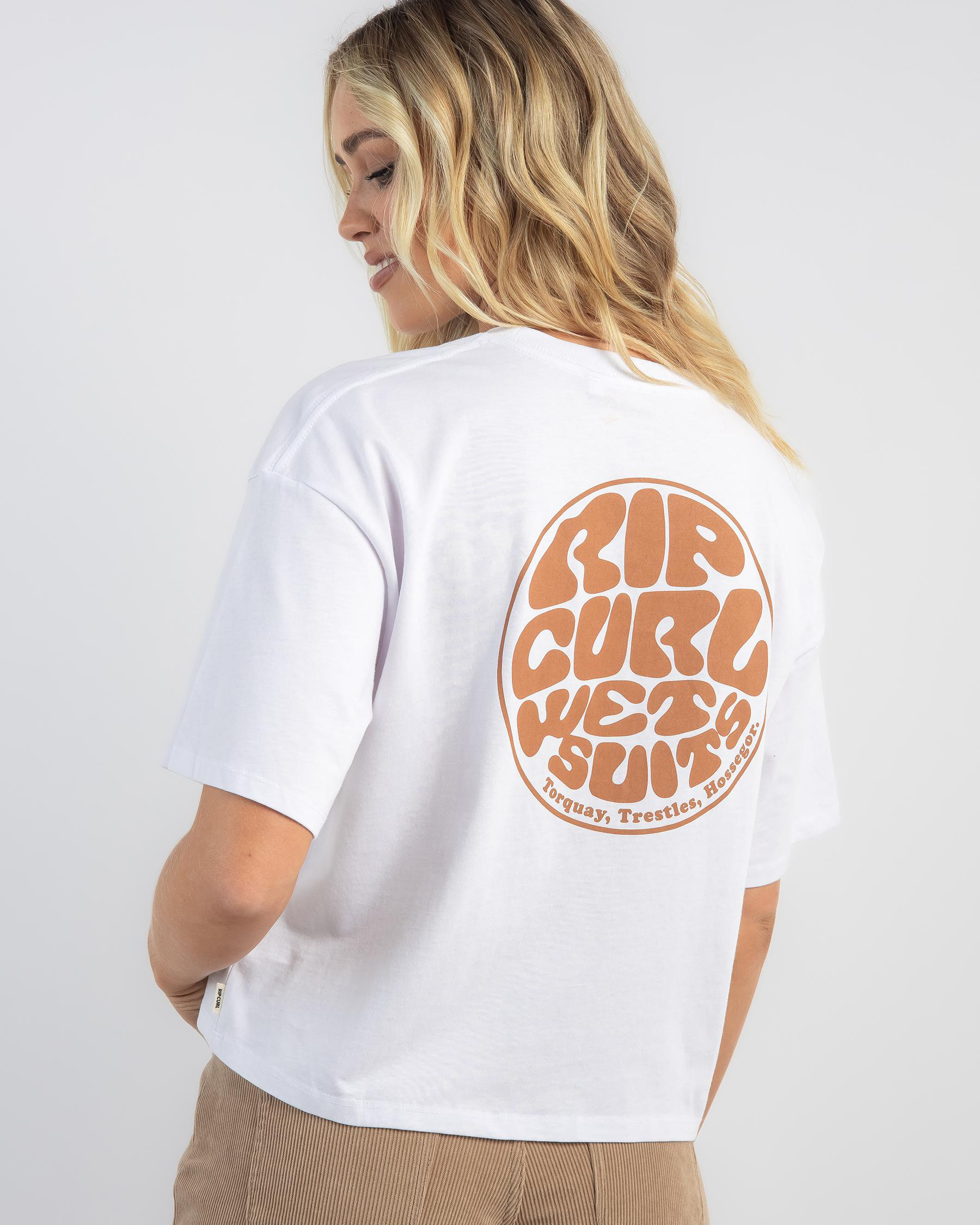 Shop Rip Curl Icons of Surf Heritage T-Shirt In White - Fast Shipping ...