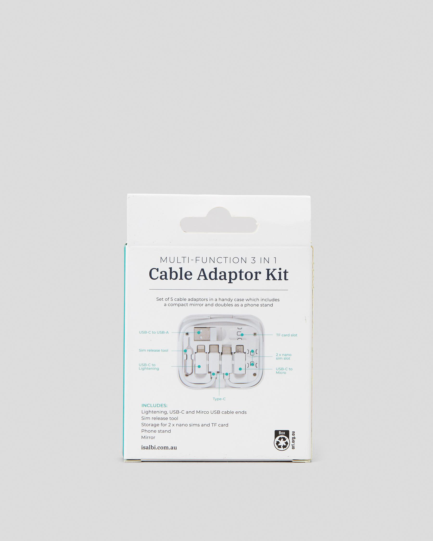 Shop Get It Now Multi Function 3 in 1 Cable Adaptor Kit In White - Fast ...